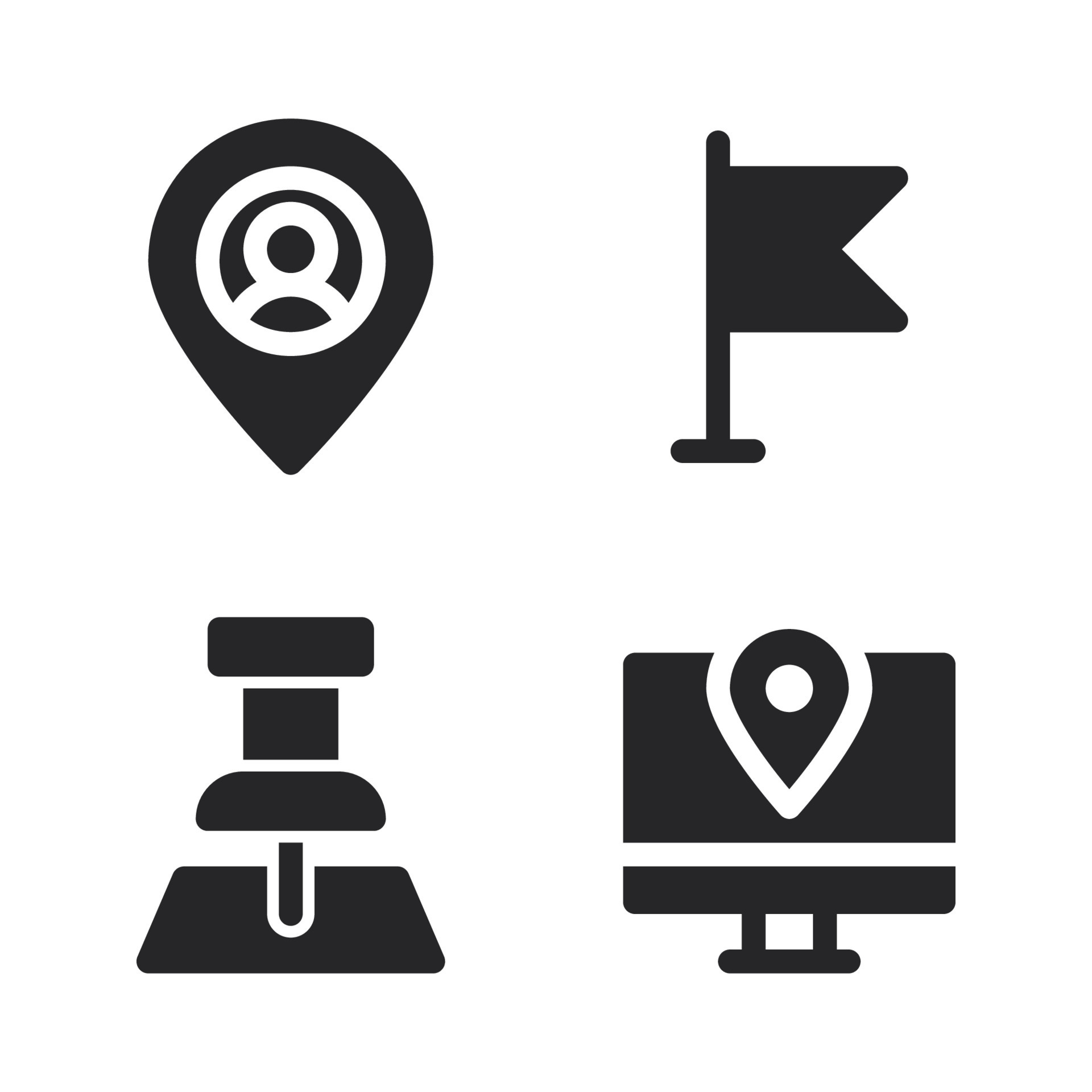 Maps Navigation Icons Set Pin User Flag Point Map Monitor Perfect For Website Mobile App