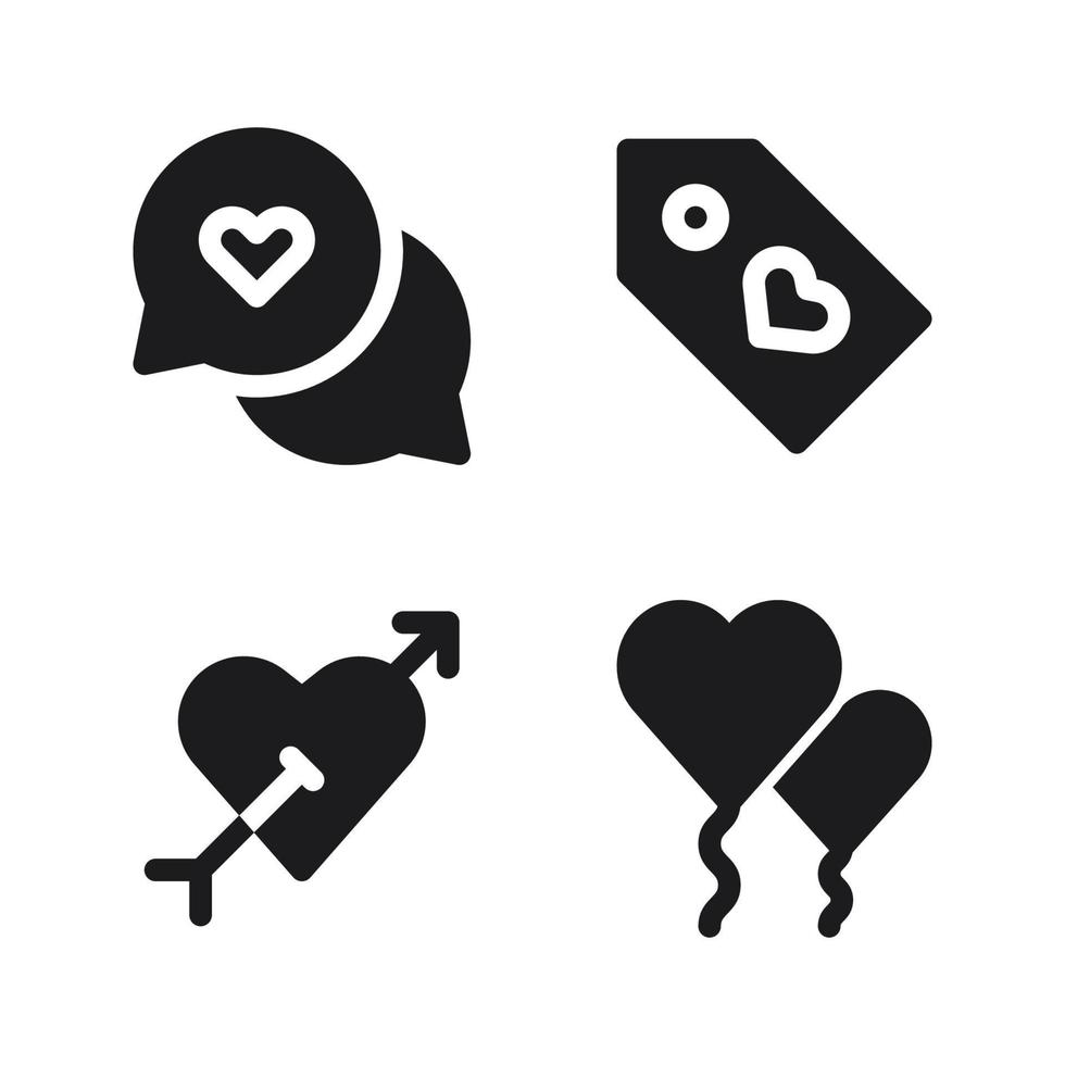 Romance icons set. speech bubble, label, arrow, balloons. Perfect for website mobile app, app ...