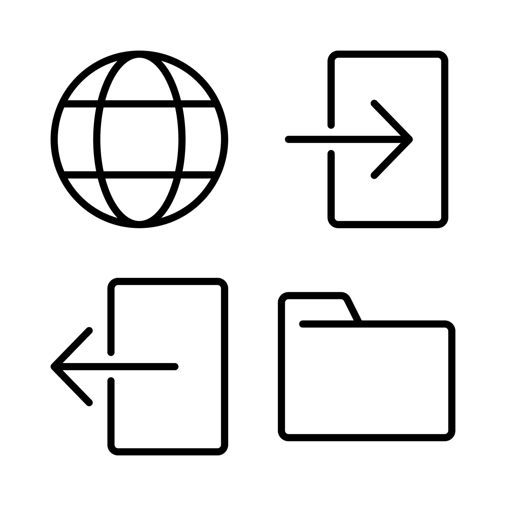 User Interface icons set. Browser, login, logout, folder. Perfect for ...