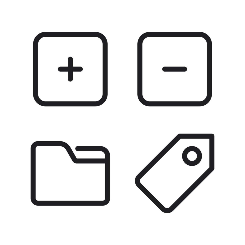 User Interface icons set. add, delete, folder, label. Perfect for website mobile app, app icons ...