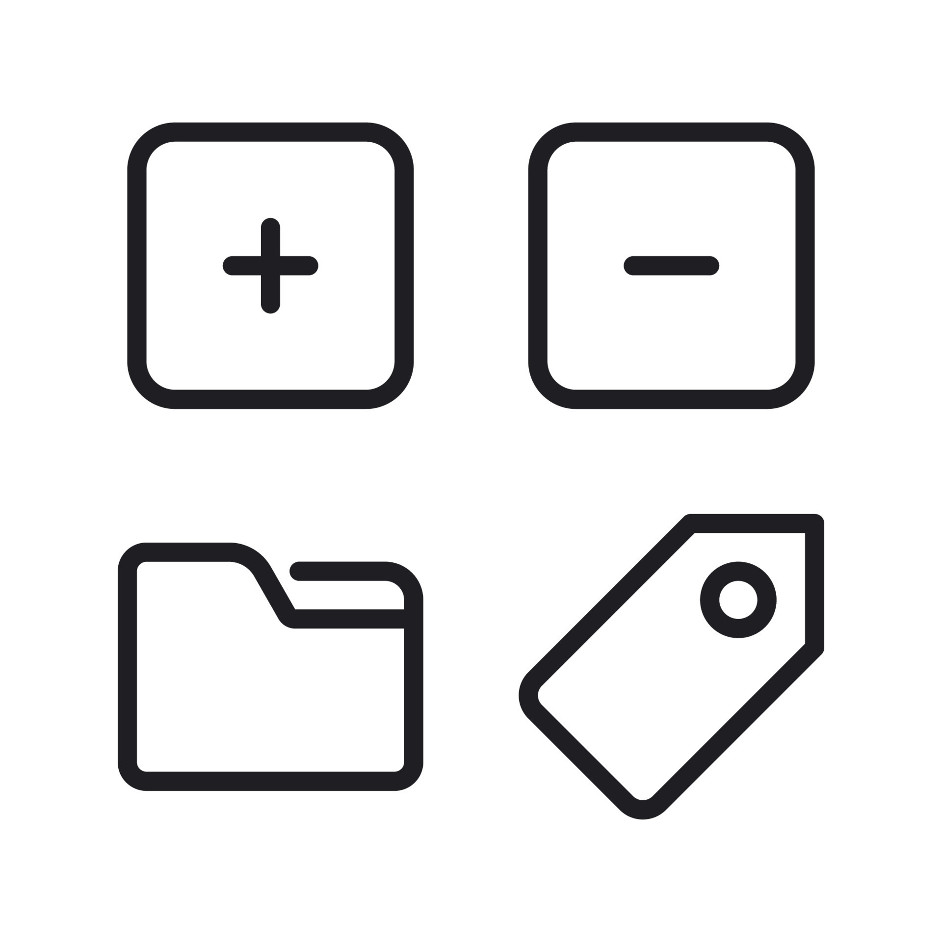 User Interface icons set. add, delete, folder, label. Perfect for website mobile app, app icons ...