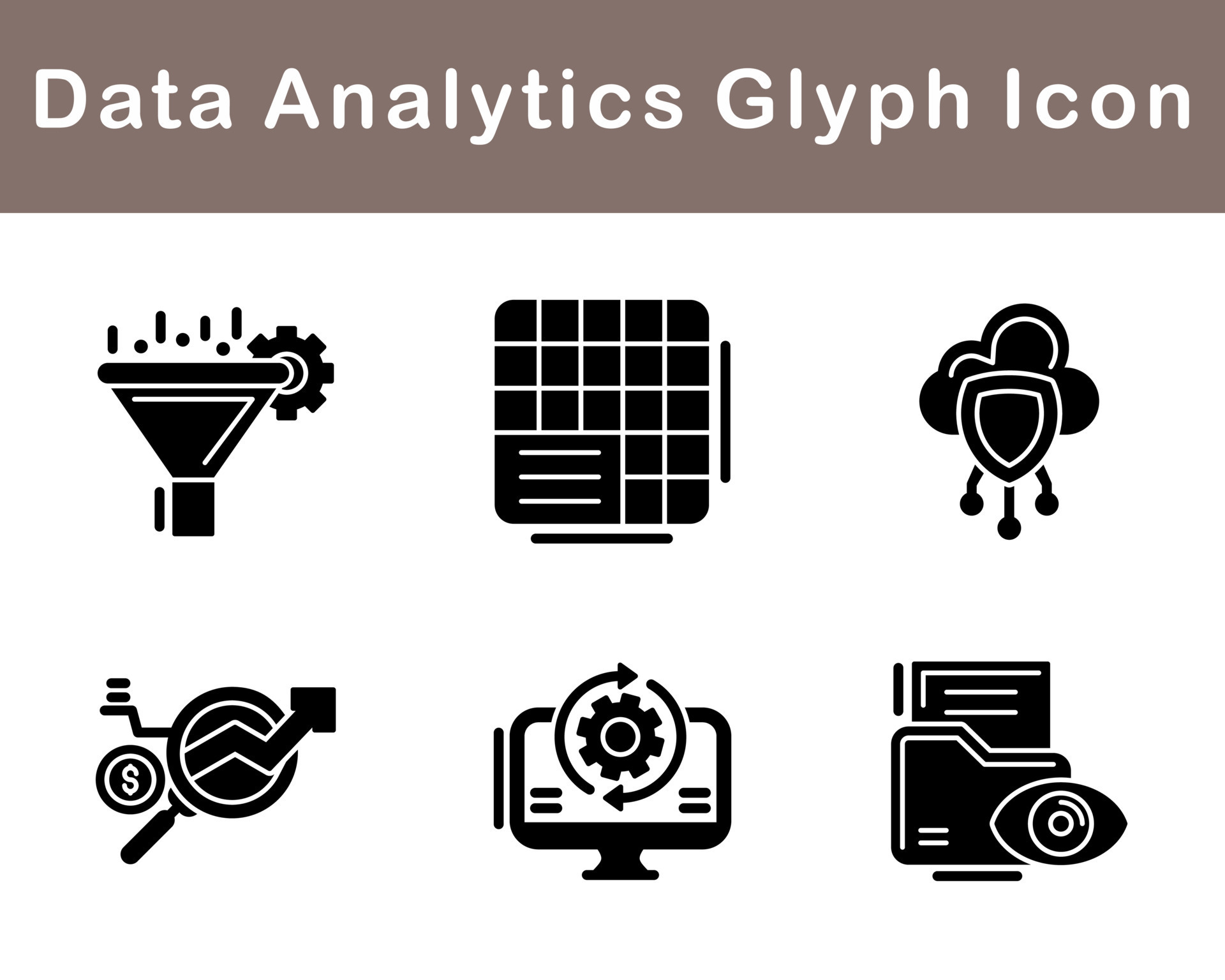 Data Analytics Vector Icon Set 20185602 Vector Art at Vecteezy