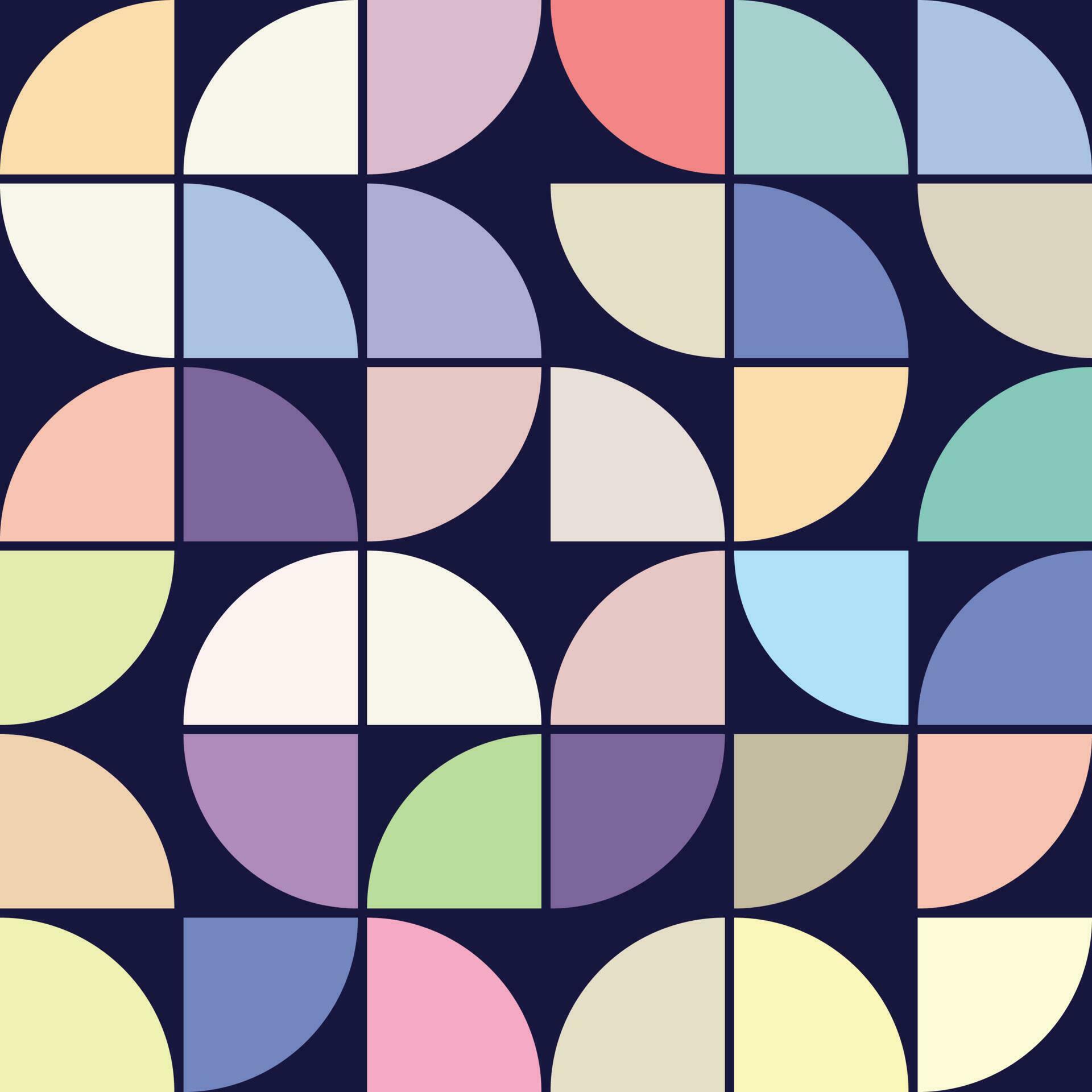 70's Geometric shapes pattern. Vintage Style Mid Century Modern Vector seamless repeat perfect ...