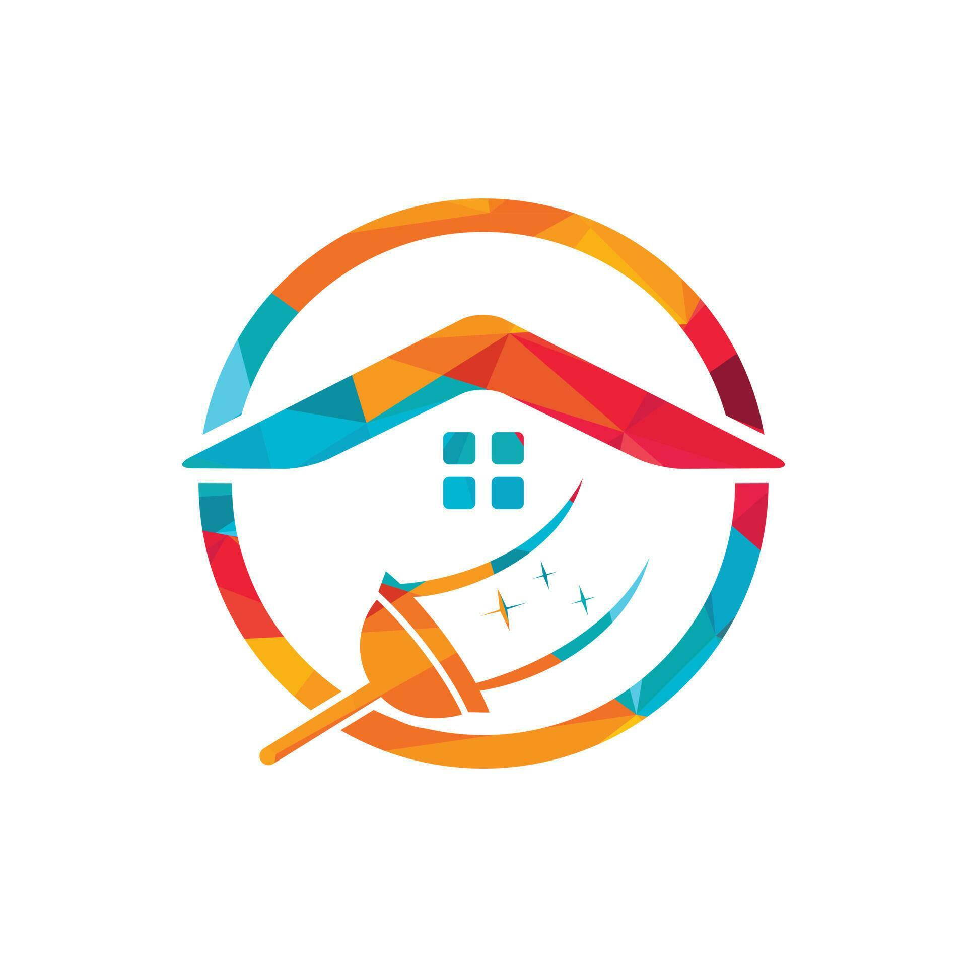 Home cleaning logo design. Cleaning service logo design. 20192431 Vector Art at Vecteezy