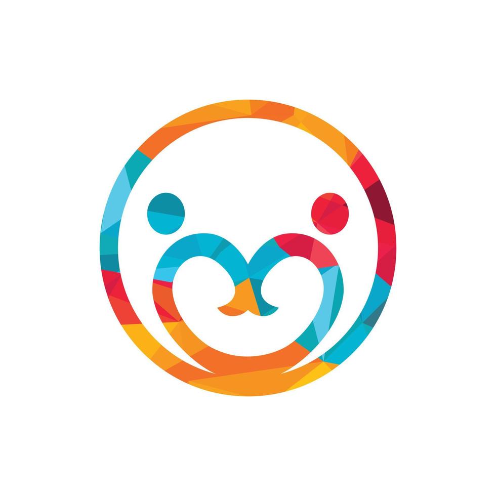 Creative couple and heart logo design. Heart together icon. Couple ...