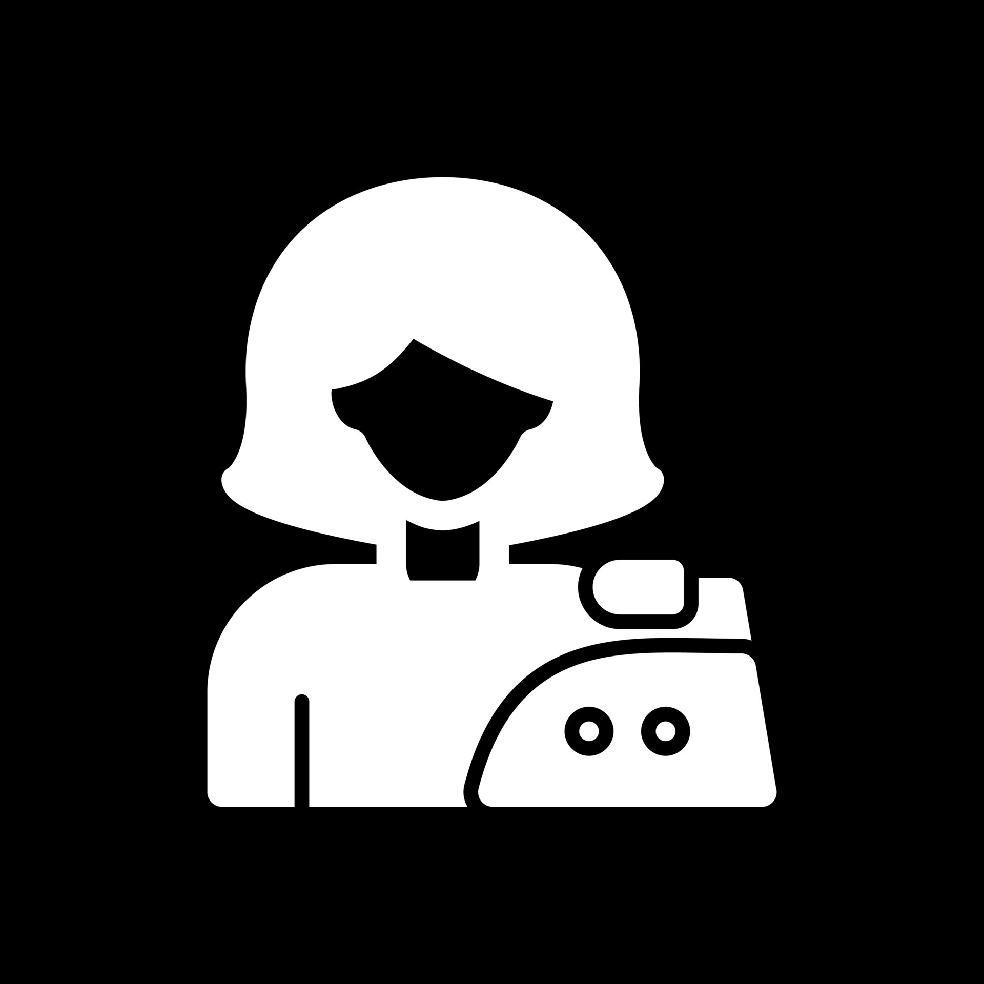 Woman Ironing Clothes Vector Icon Design 20194138 Vector Art At Vecteezy