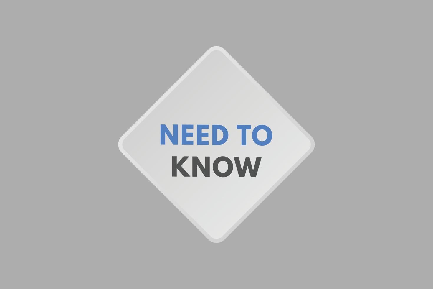 Need To Know text Button. Need To Know Sign Icon Label Sticker Web ...