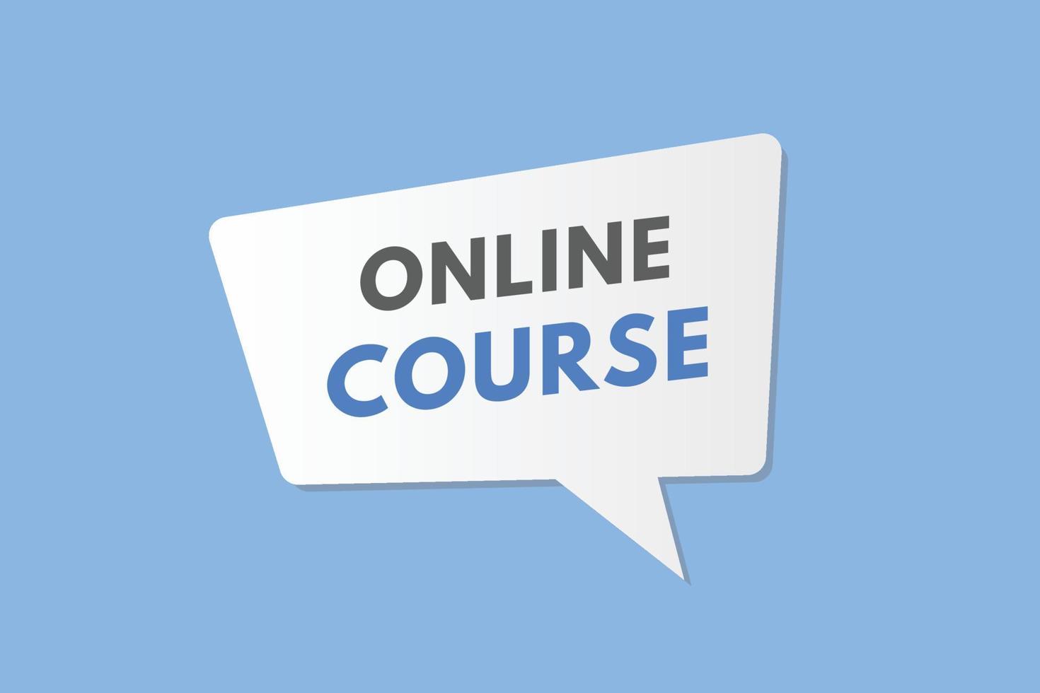 Online Course text Button. Online Course Sign Icon Label Sticker Web ...