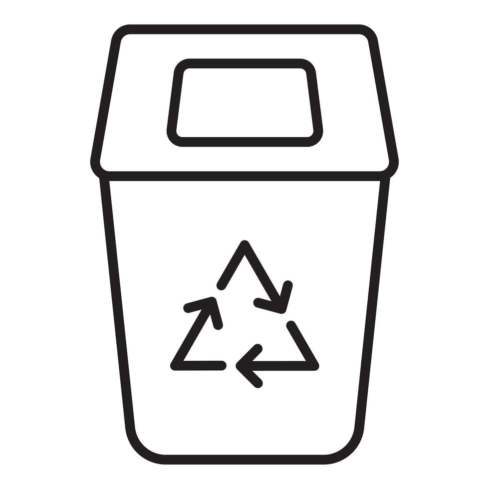 Green Bin Line Icon Garbage Recycle 20198715 Vector Art At Vecteezy