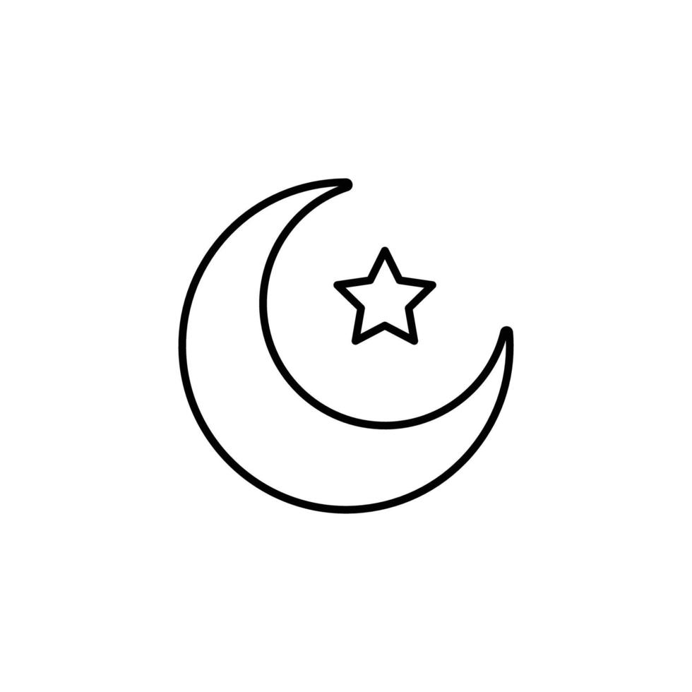 moon and star icon. outline icon 20198844 Vector Art at Vecteezy