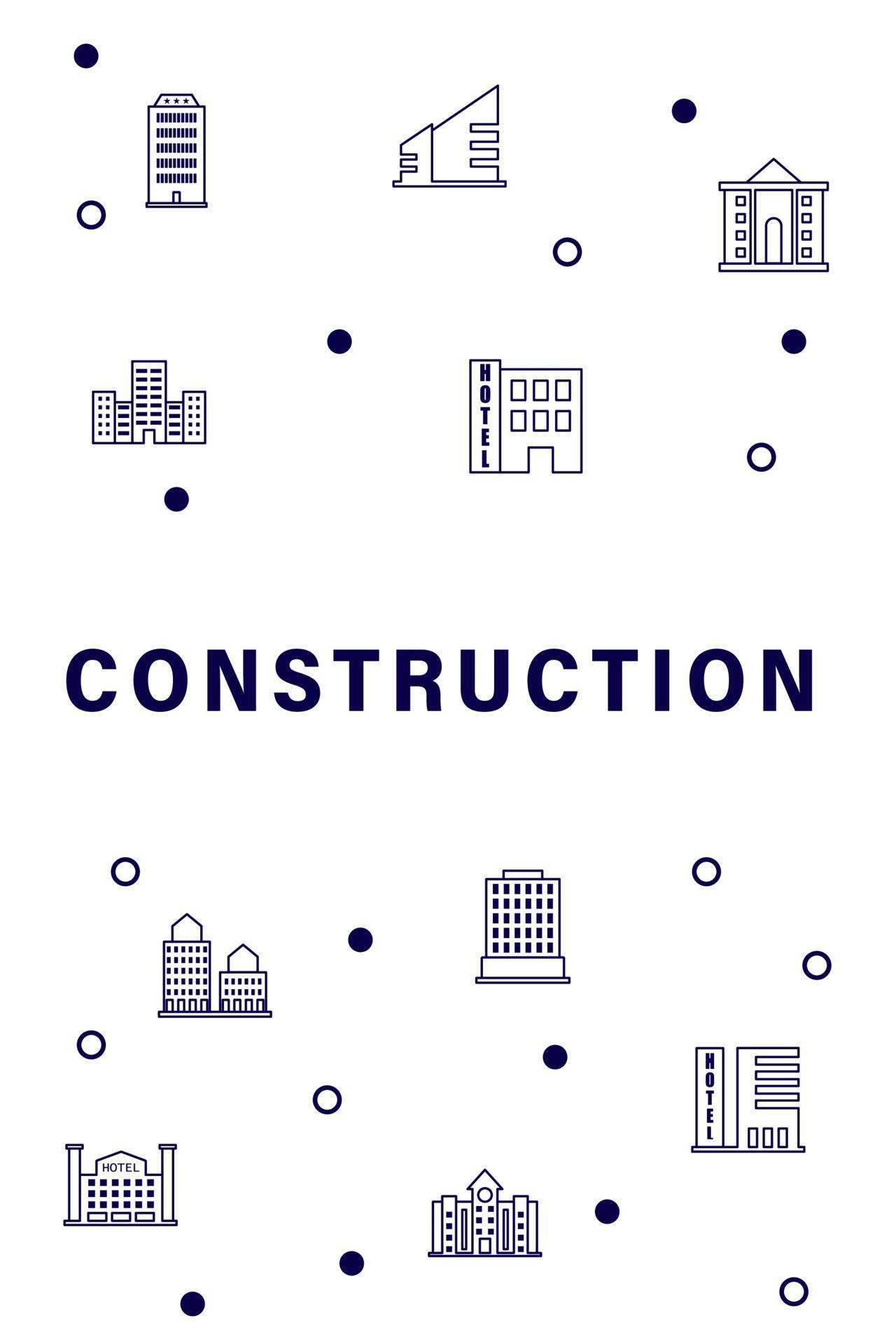 construcción integrado Delgado línea simbolos moderno lineal estilo ...