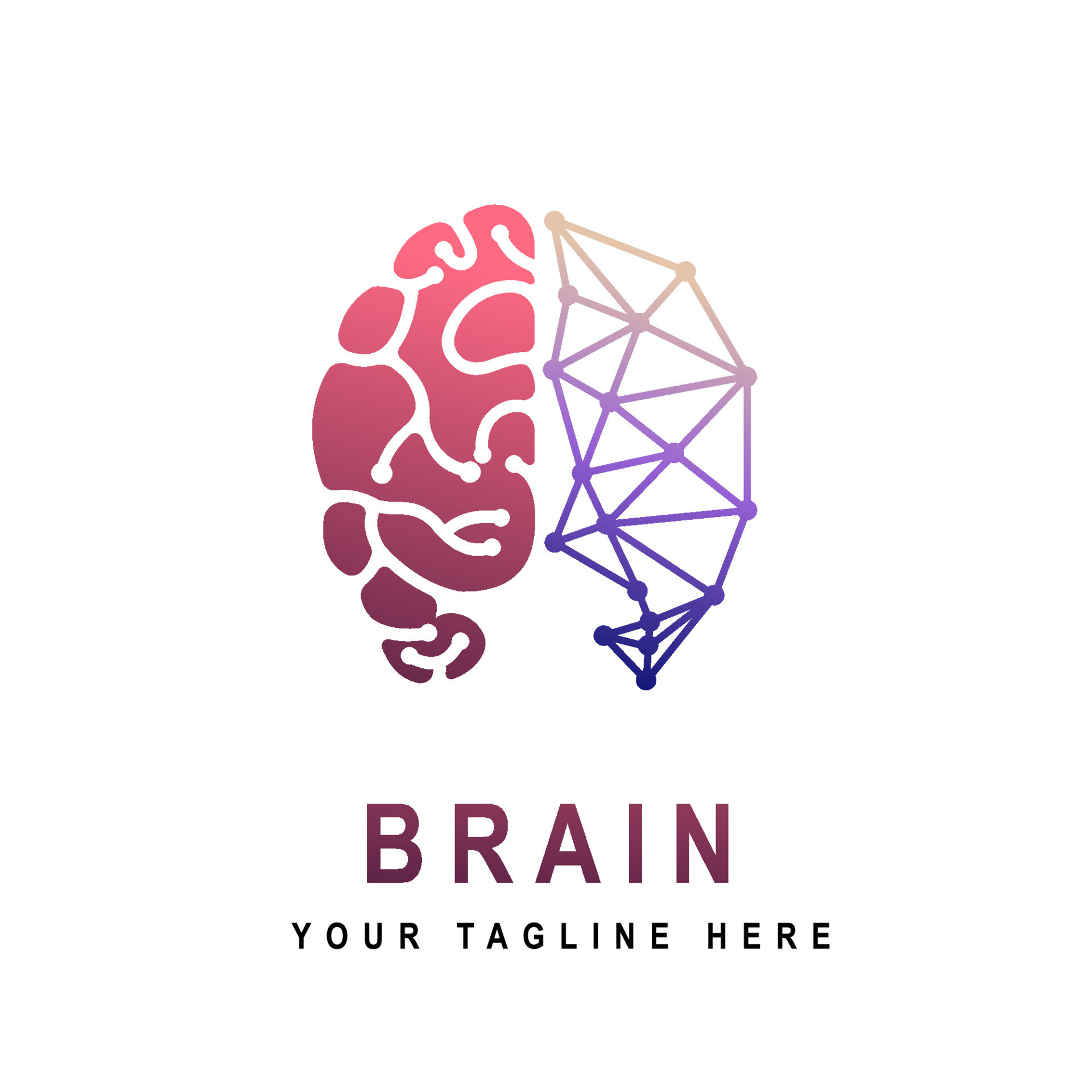 Abstract human brain logo design template concept vector illustration ...
