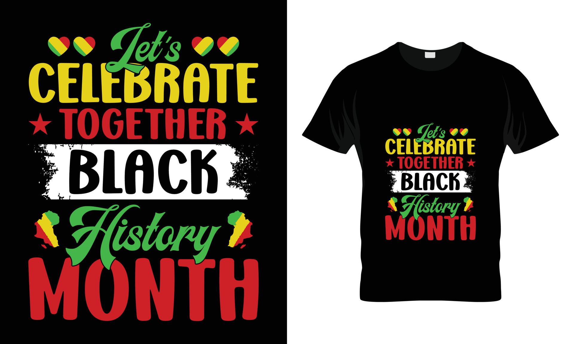 let's celebrate together black history month 20204504 Vector Art at ...
