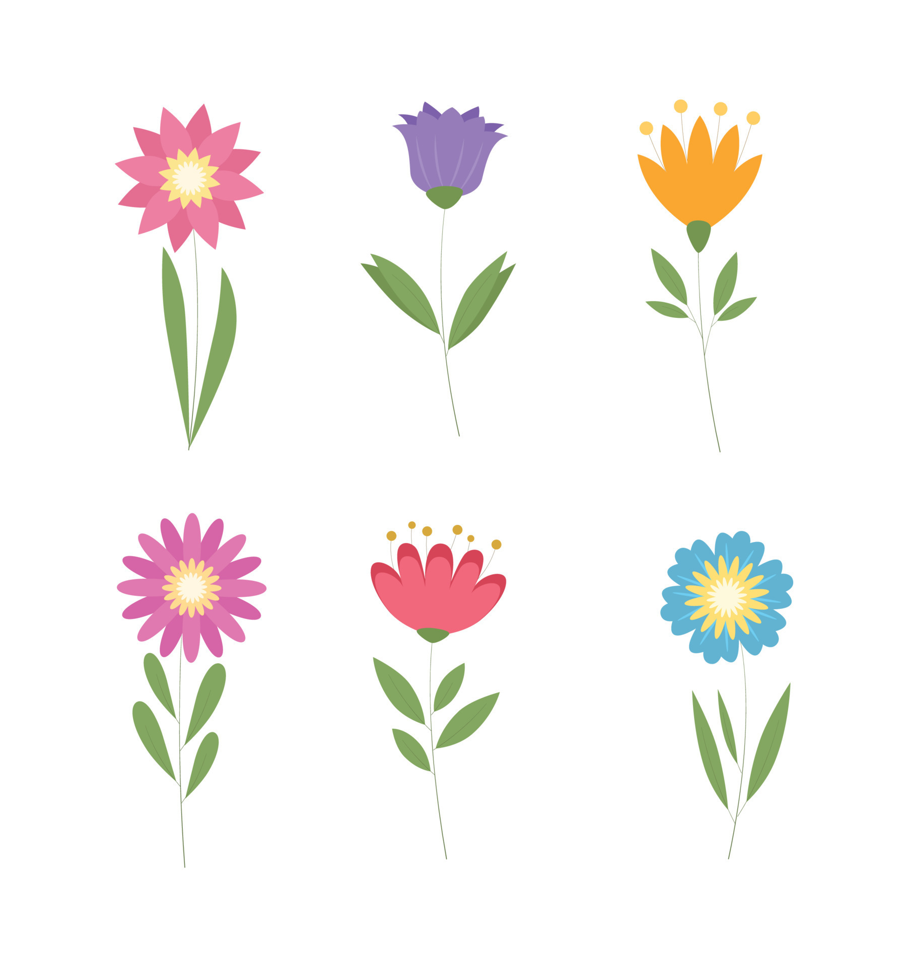 Beautiful Spring Flowers Vector 20205168 Vector Art at Vecteezy