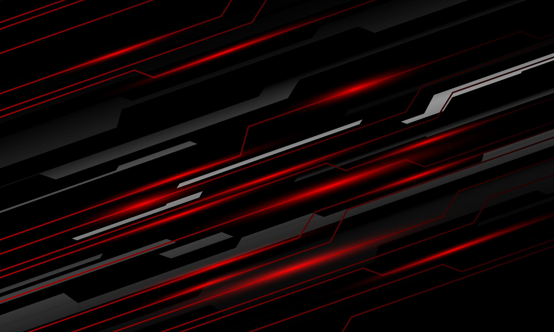 Abstract Black Line Cyber Circuit Dynamic Slash Red Light Power On Silver Design Ultramodern