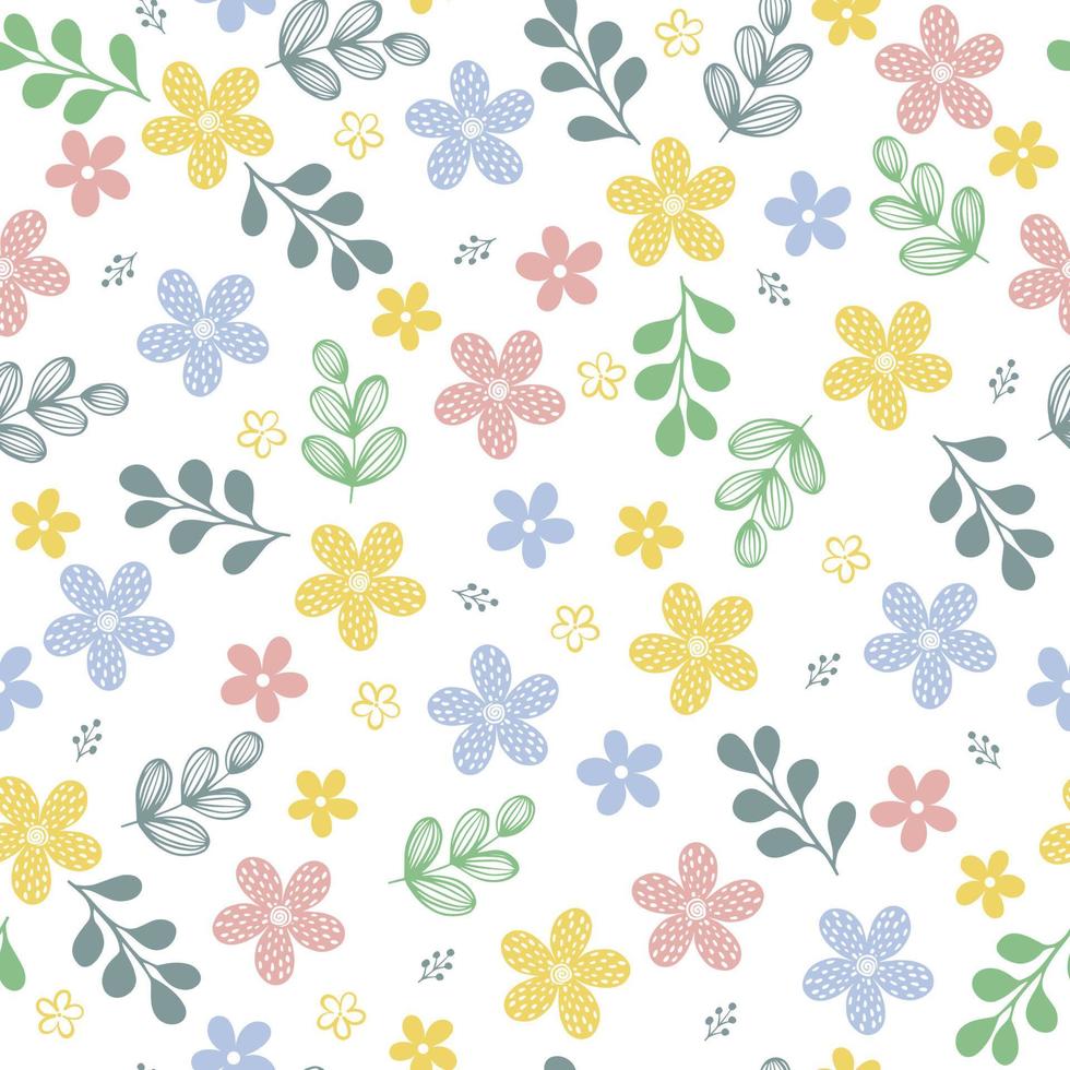 Spring simple flowers seamless pattern 20211929 Vector Art at Vecteezy