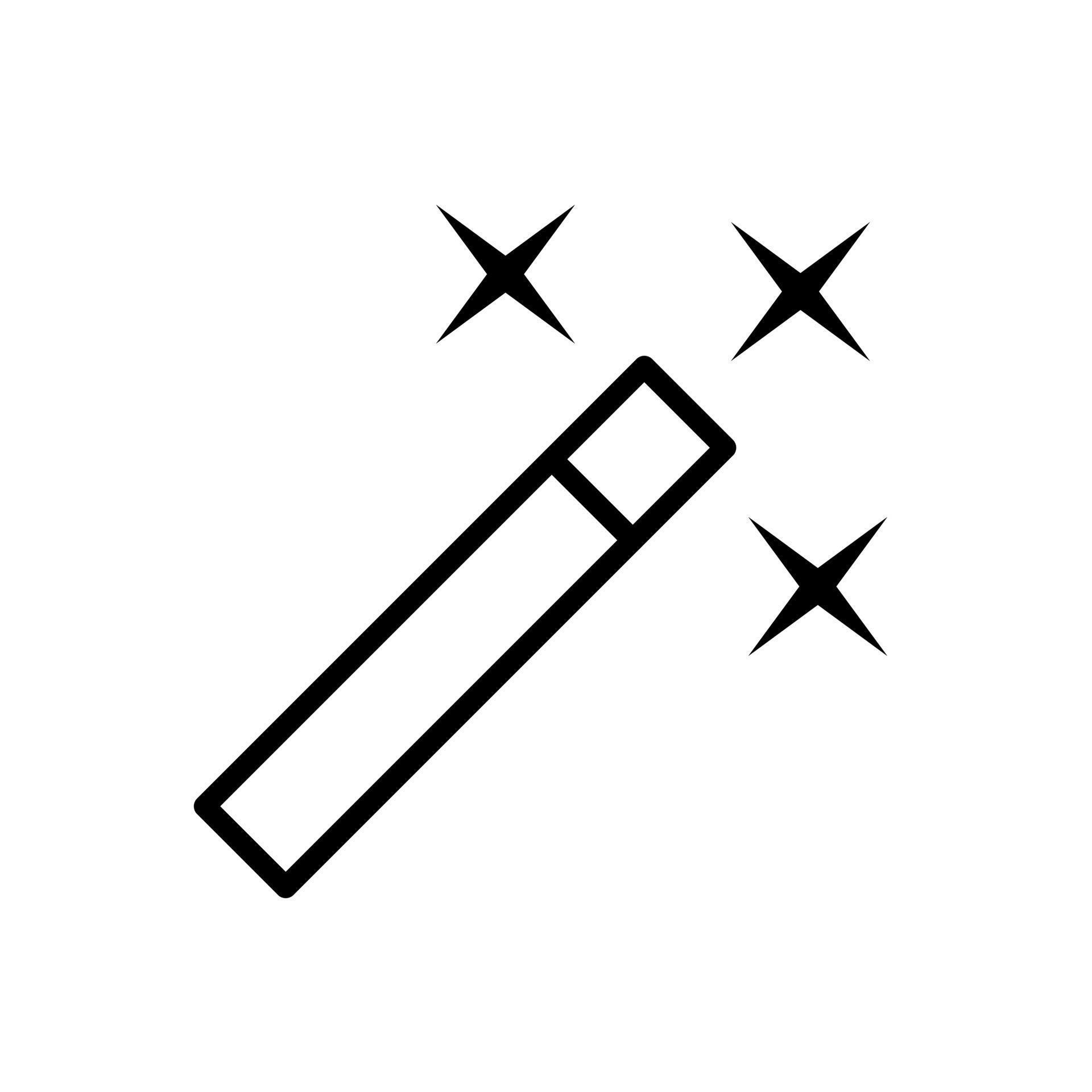 Magic wand tool icon in line style design isolated on white background. Editable stroke ...