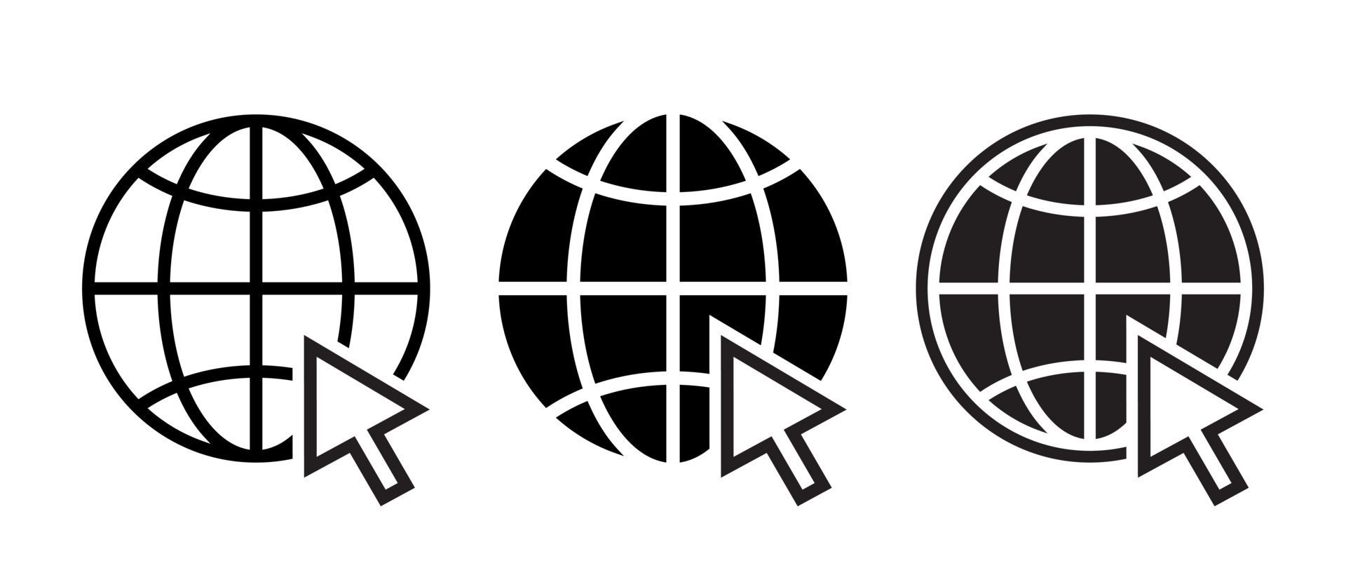 Web, website click icon set collection vector. Internet sign symbol ...