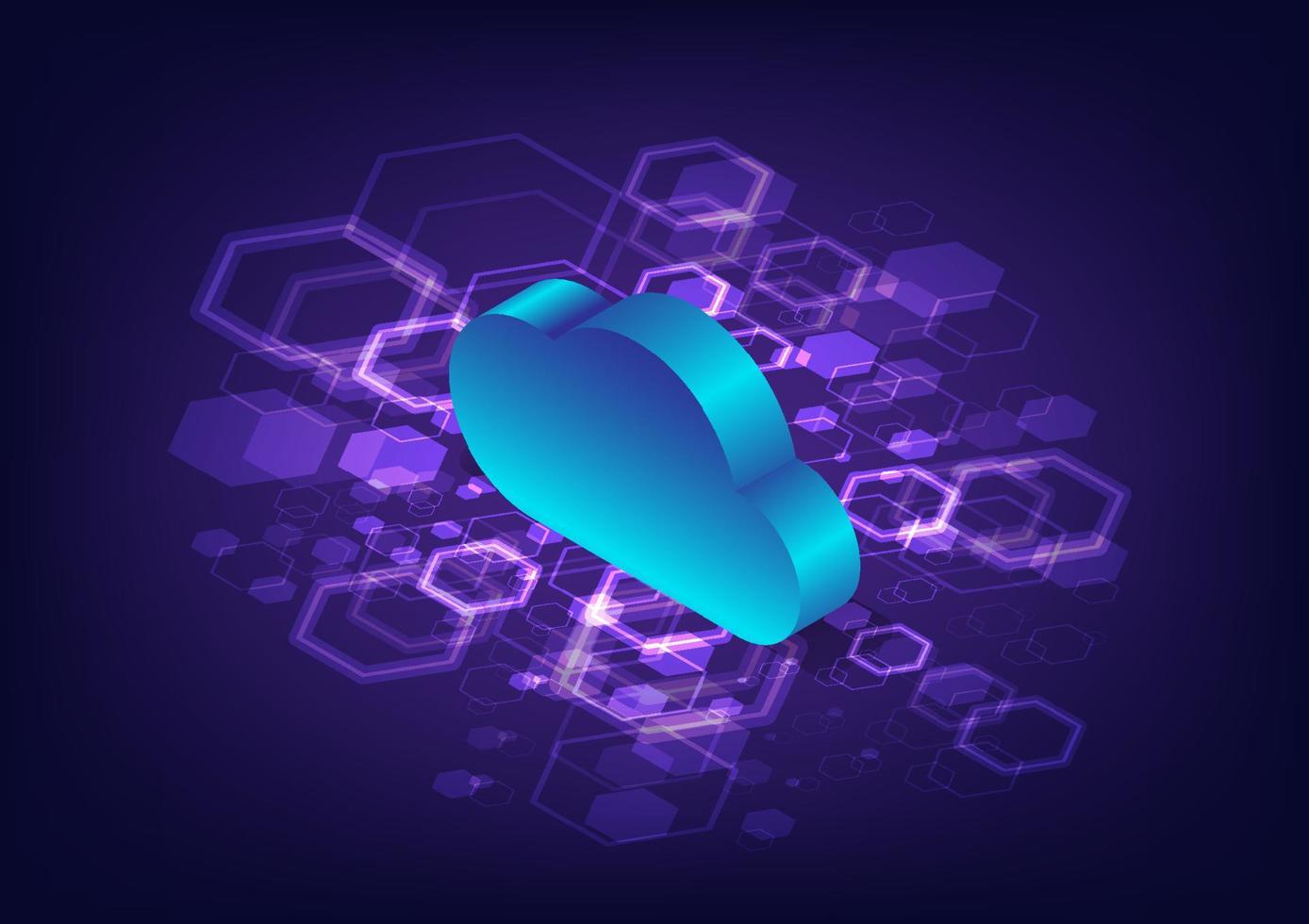 Abstract background technology 3d cloud computing has a bright blue ...