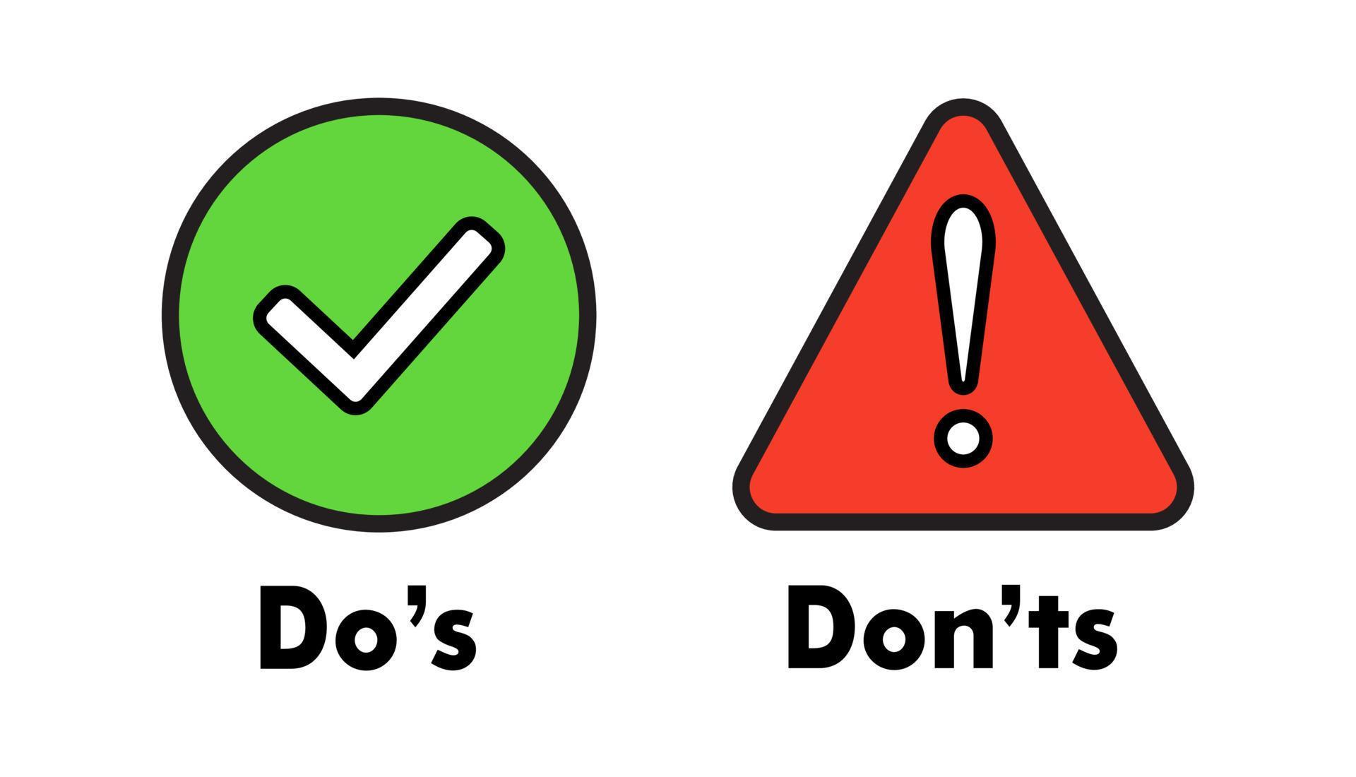 Dos And Don'ts Green Red Signs Vector Illustration 20230871 Vector Art ... Dos And Don'ts Green Red Signs Vector Illustration 20230871 Vector Art ...