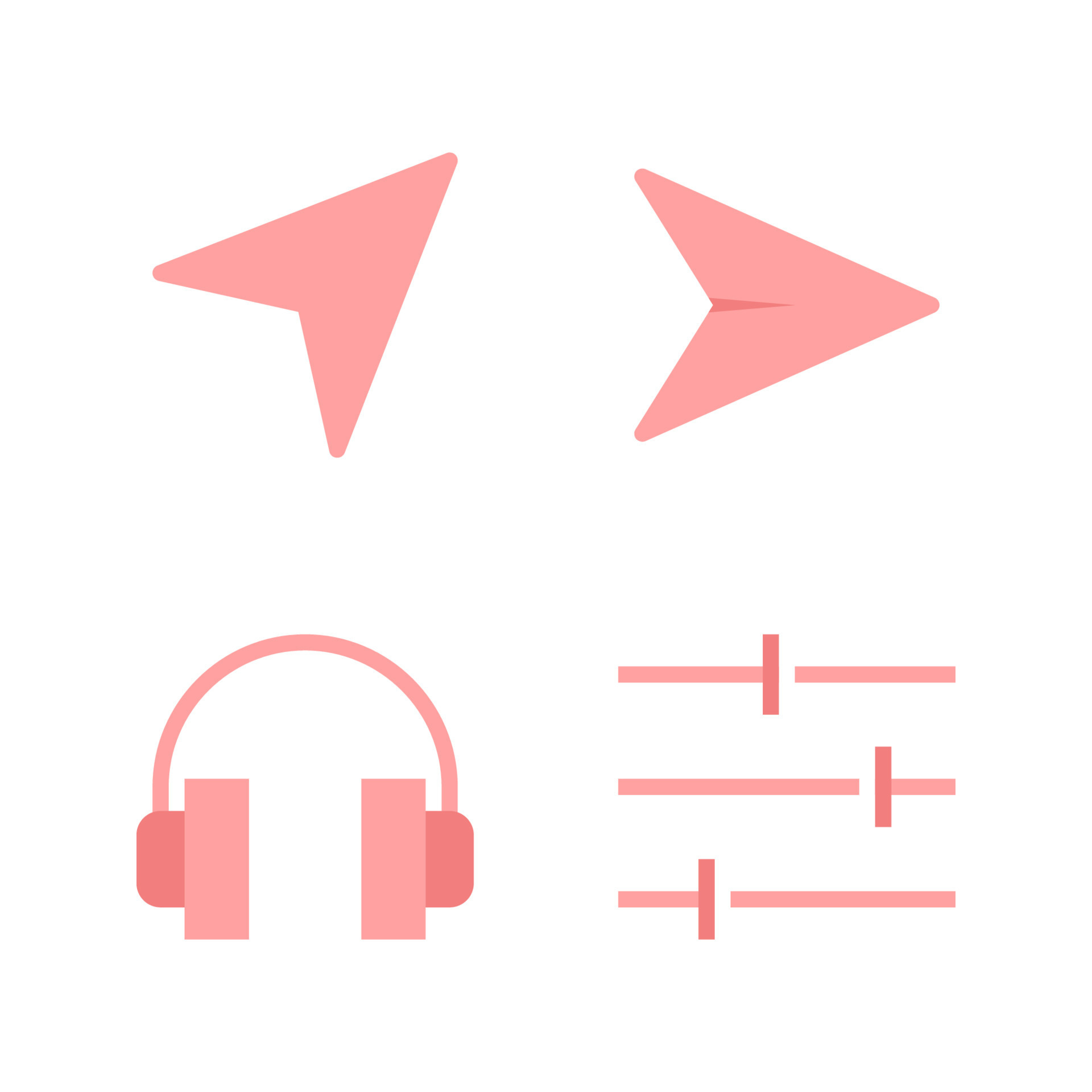 User Interface Icons Set Arrow Send Headphone Setting Perfect For Website Mobile App App