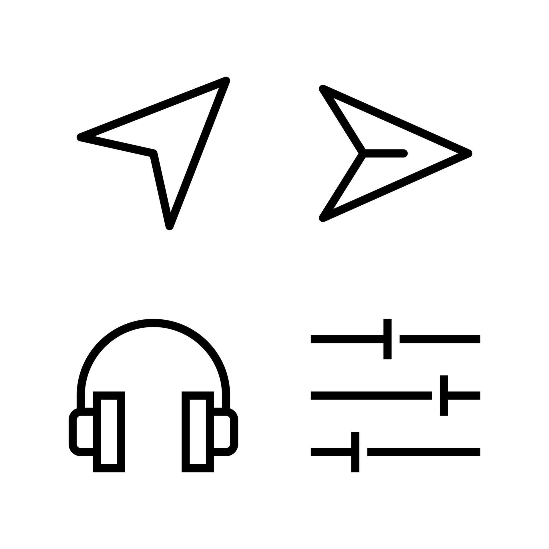 User Interface Icons Set Arrow Send Headphone Setting Perfect For Website Mobile App App