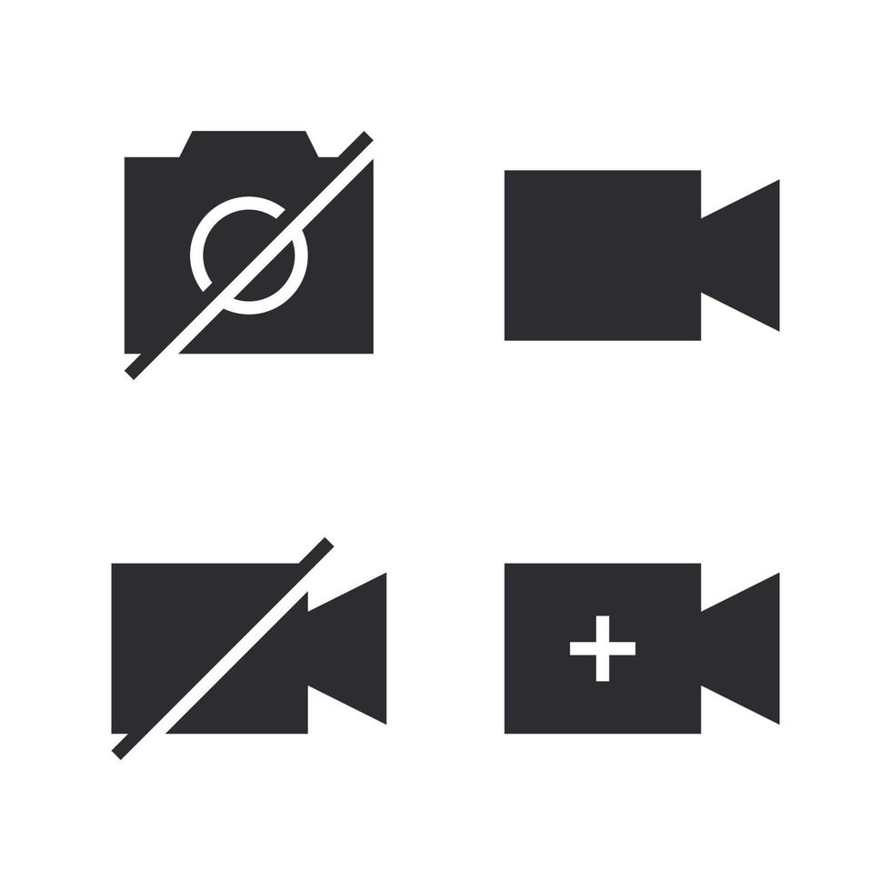 User Interface Icons Set No Camera Video No Video Add Video Perfect For Website Mobile App