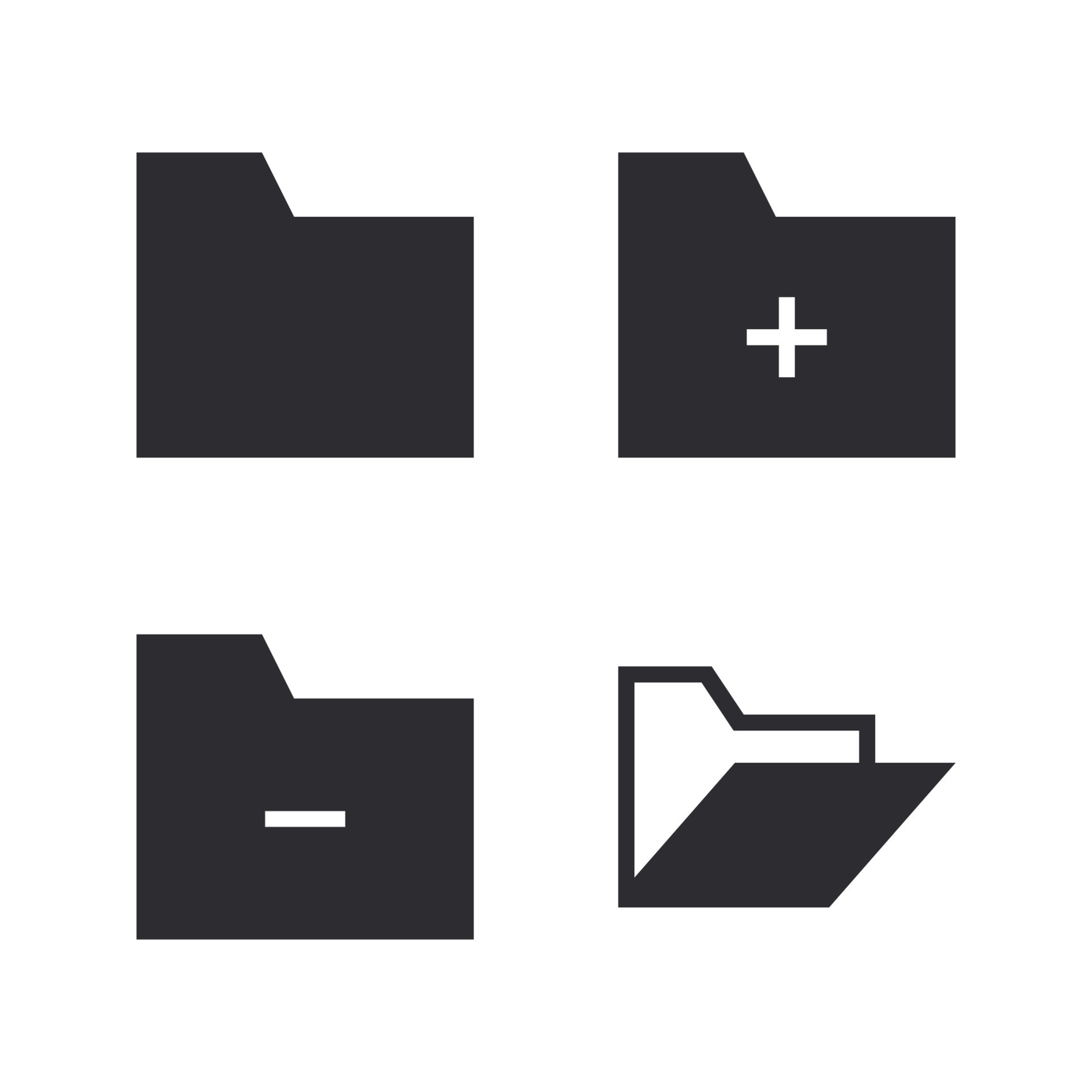 User Interface Icons Set Folder Add Folder Delete Folder Open Folder Perfect For Website