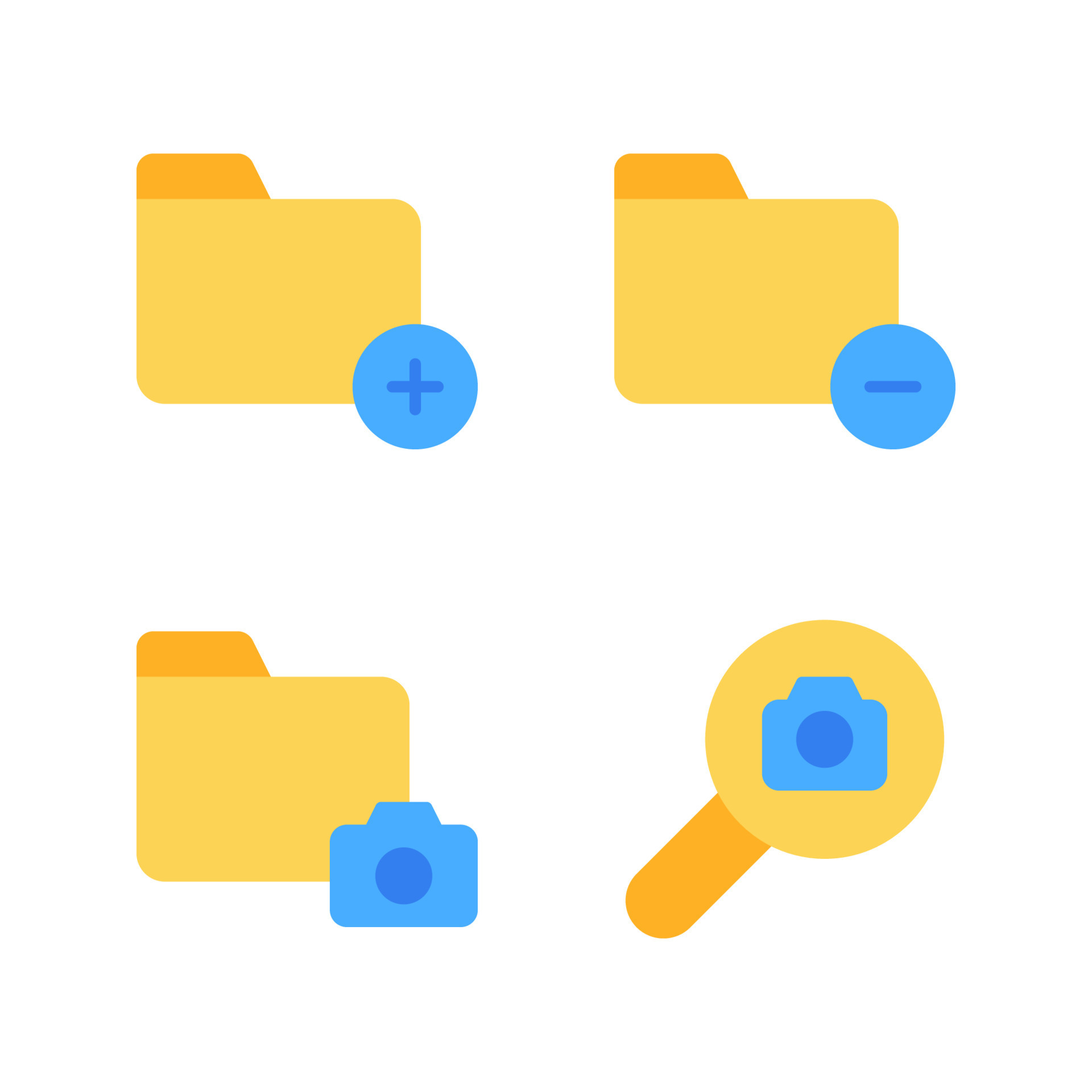 Photography Icons Set Add Folder Delete Folder Image Photo Search Perfect For Website
