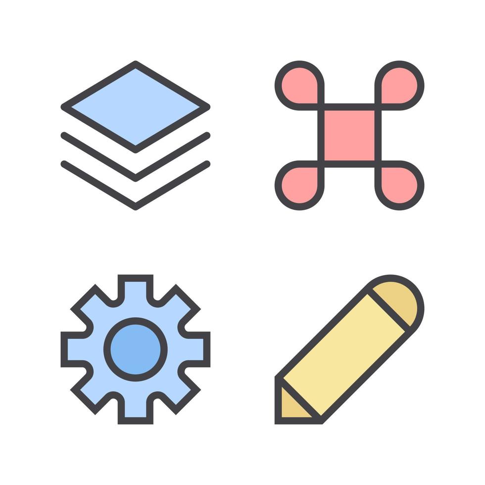User Interface Icons Set Layers Command Setting Pencil Perfect For Website Mobile App App