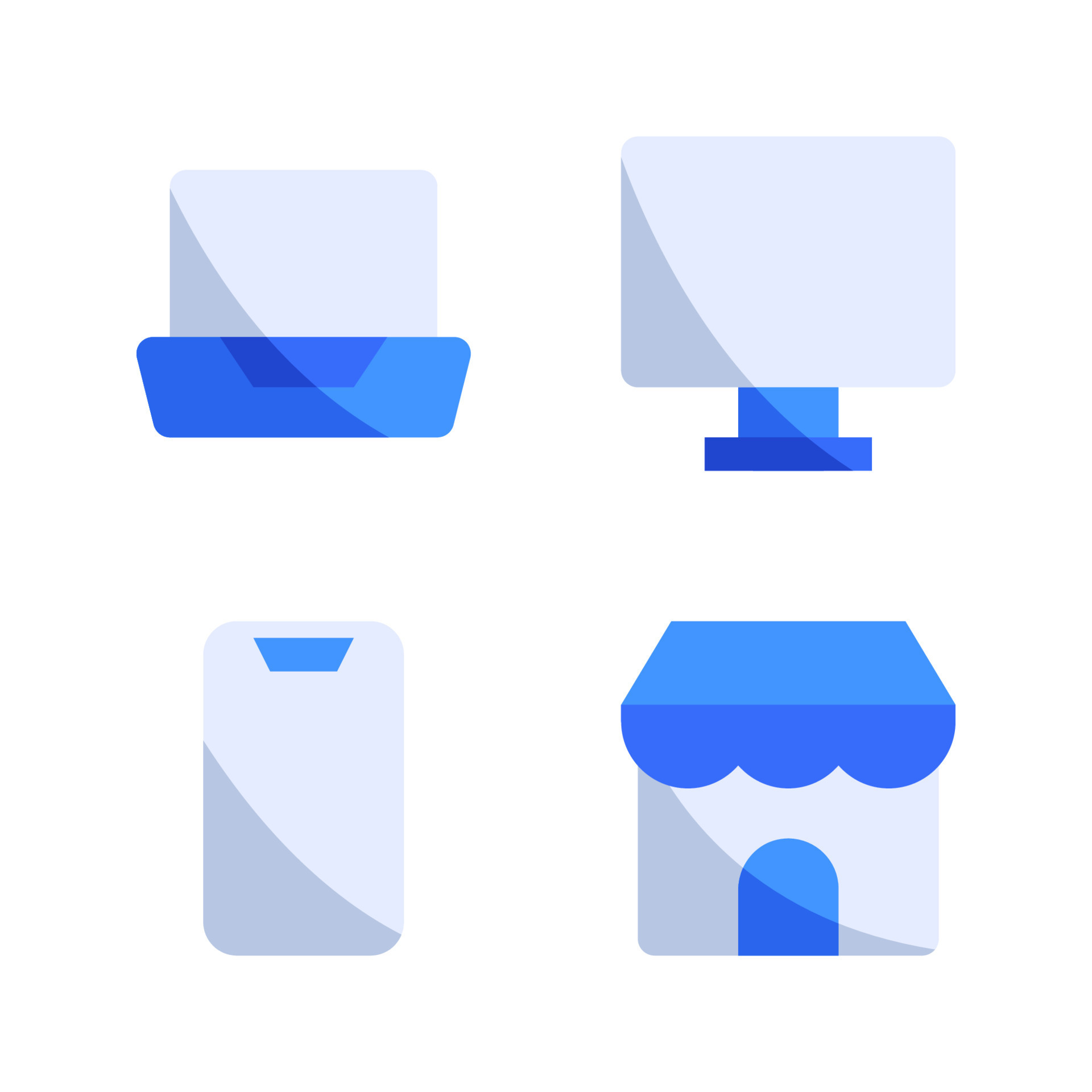 User Interface Icons Set. Laptop, monitor, smartphone, store. Perfect ...