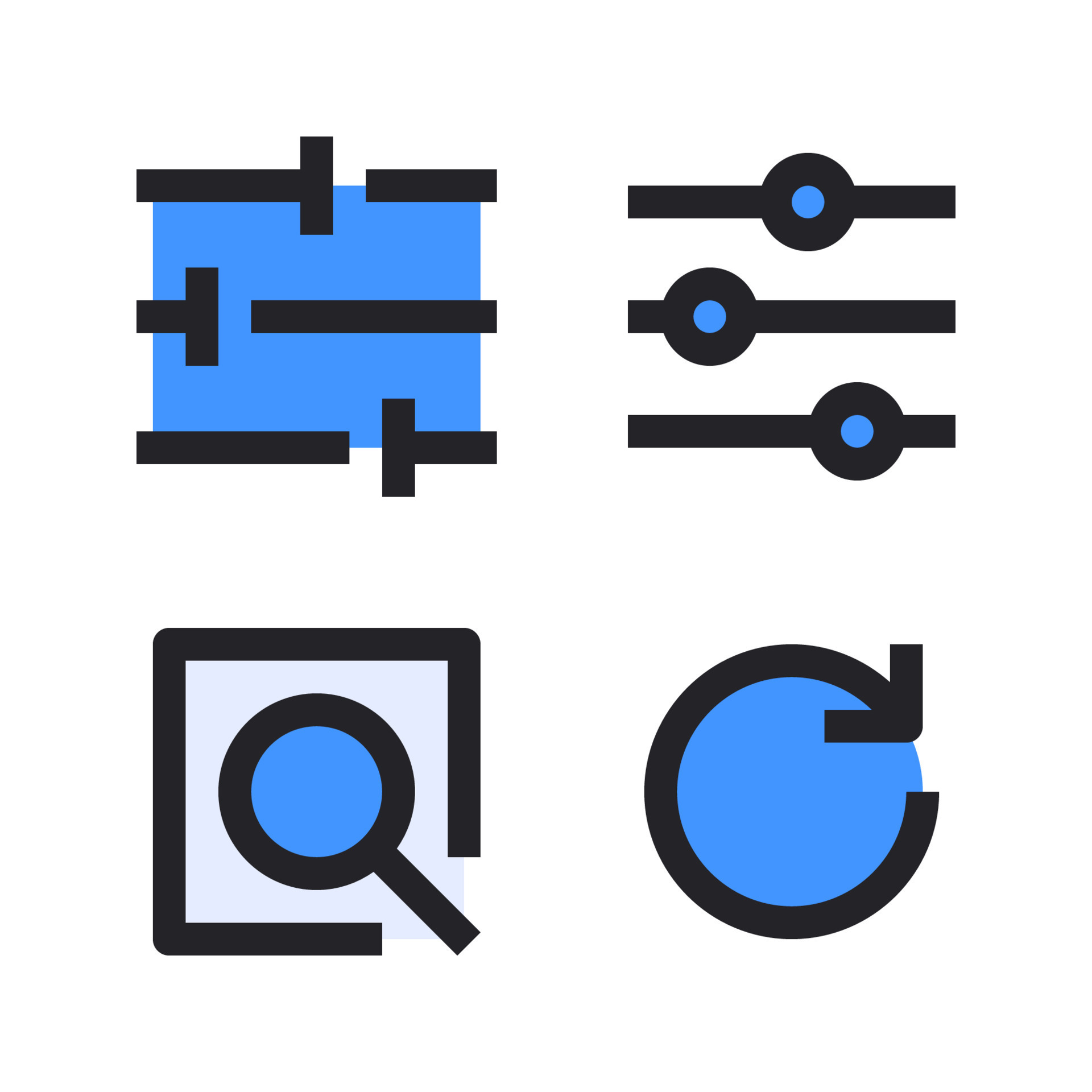 User Interface Icons Set List Configuration Search Refresh Perfect For Website Mobile App