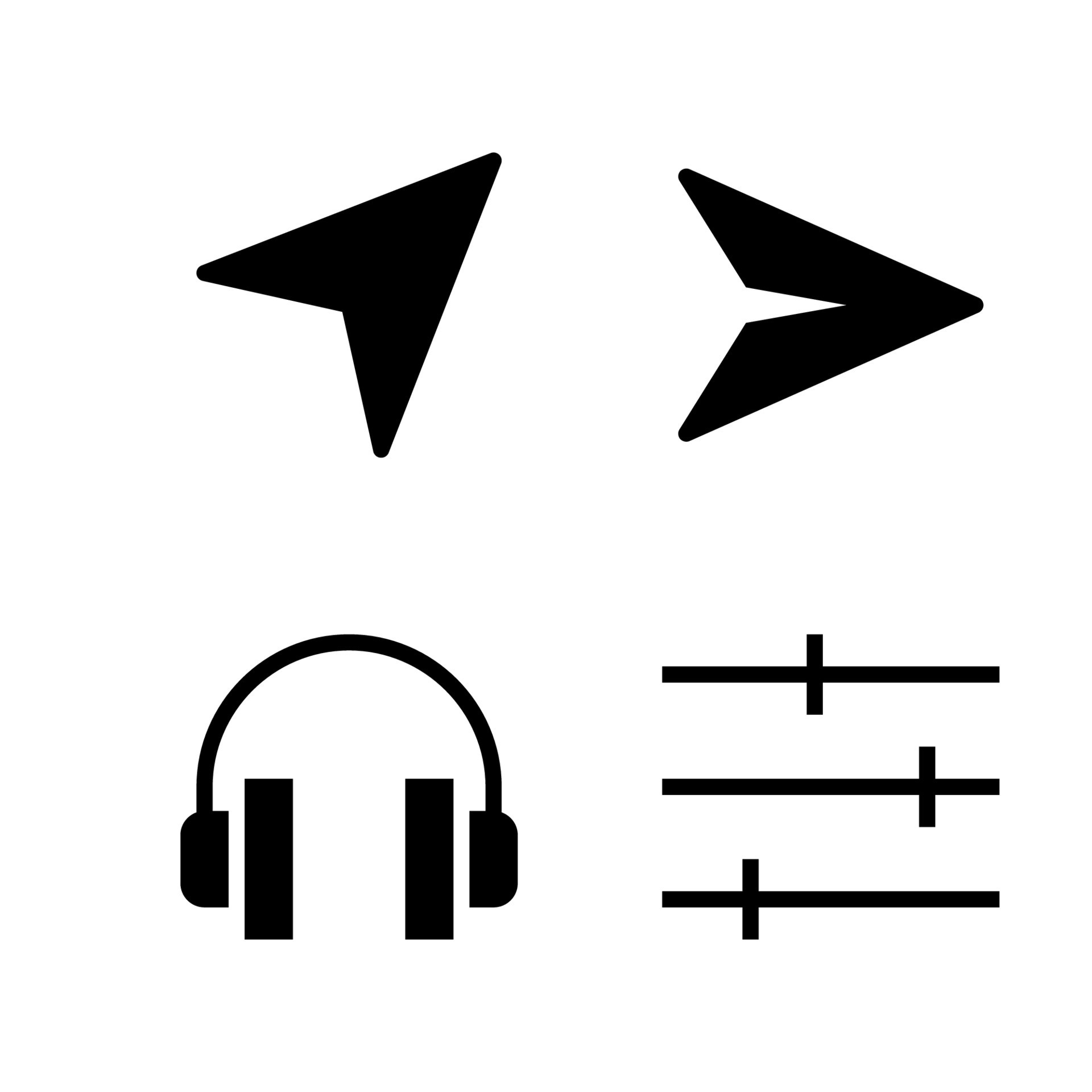User Interface Icons Set Arrow Send Headphone Setting Perfect For Website Mobile App App