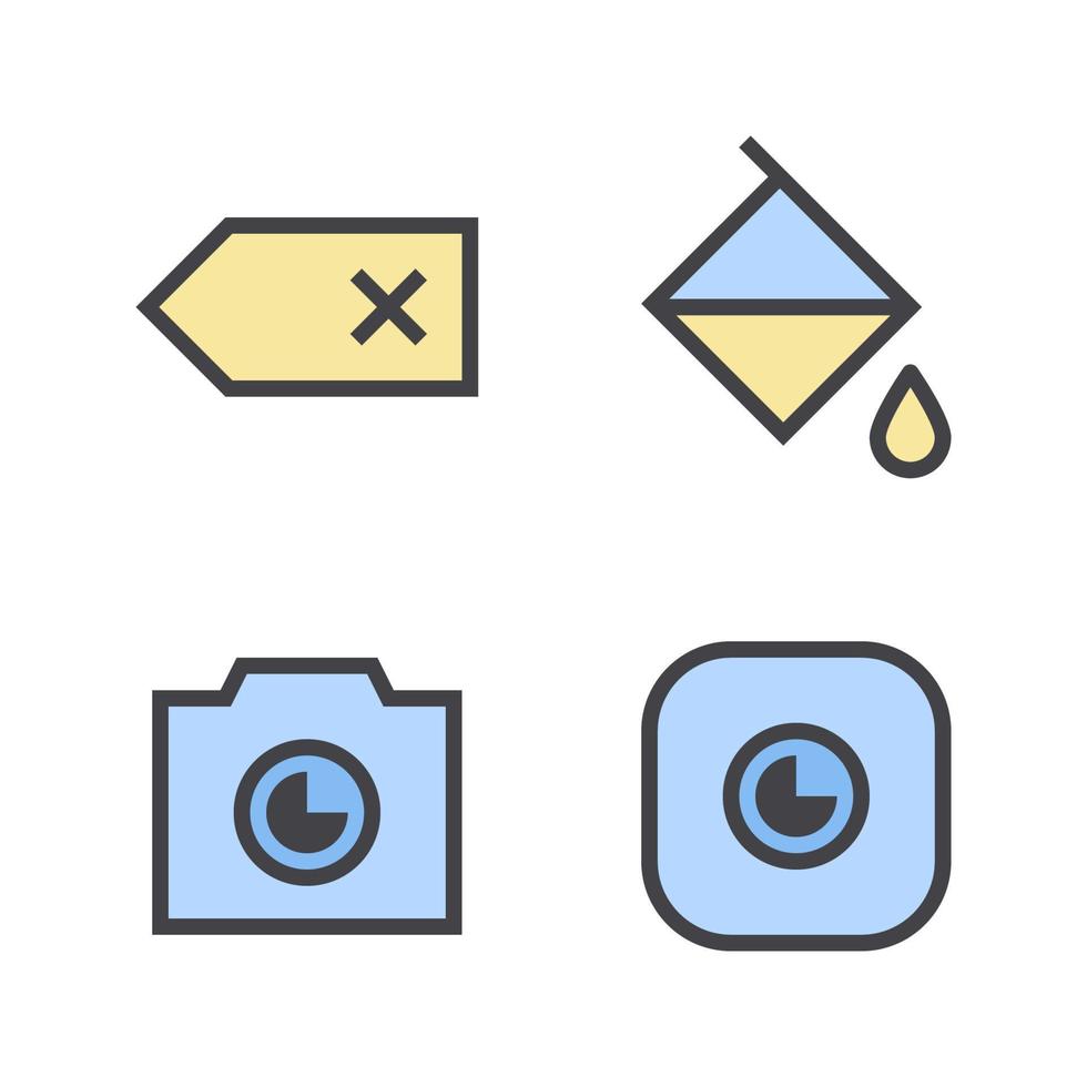 User Interface icons set. Delete, paint bucket, camera, photo. Perfect ...
