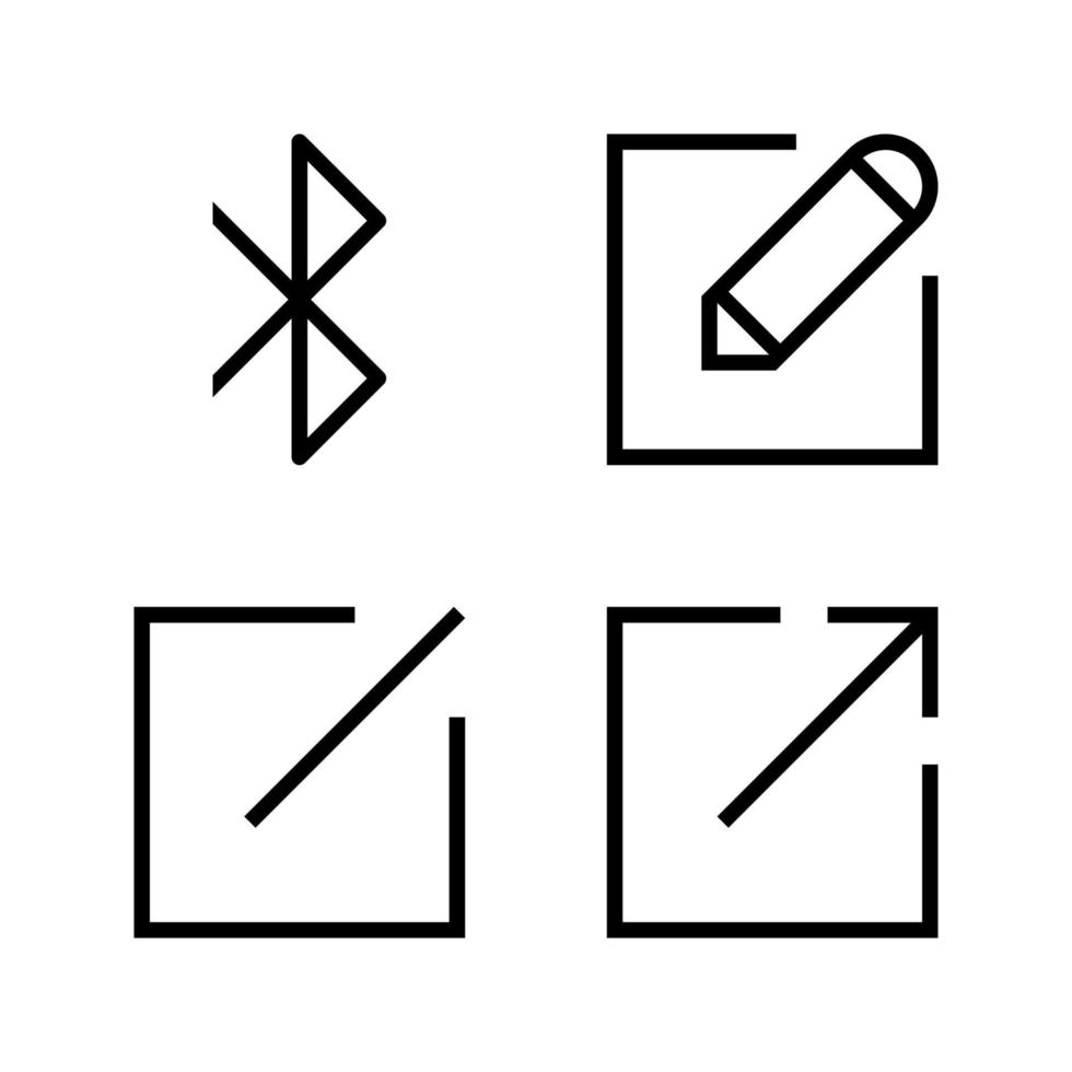 User Interface Icons Set Bluetooth Pencil Edit Share Perfect For Website Mobile App App