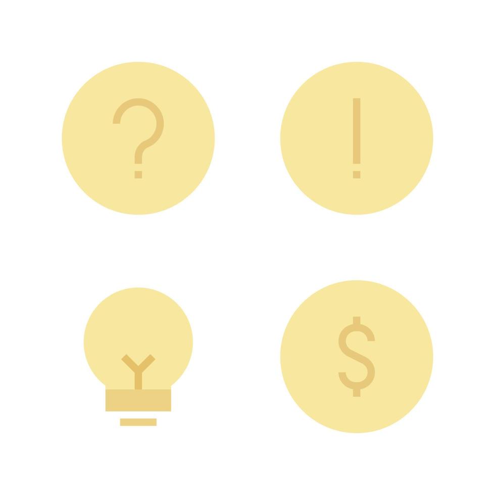 User Interface Icons Set Question Mark Warning Lamp Dollar Perfect For Website Mobile App