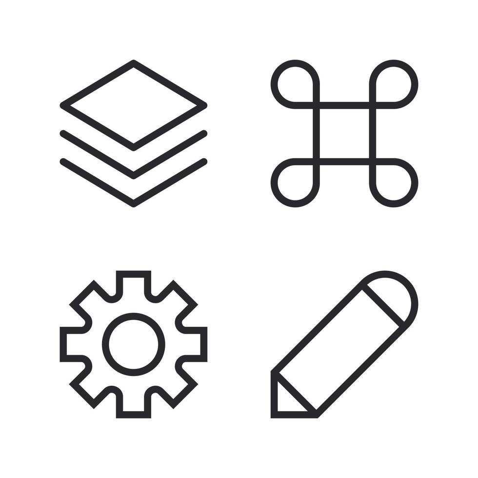 User Interface Icons Set Layers Command Setting Pencil Perfect For Website Mobile App App