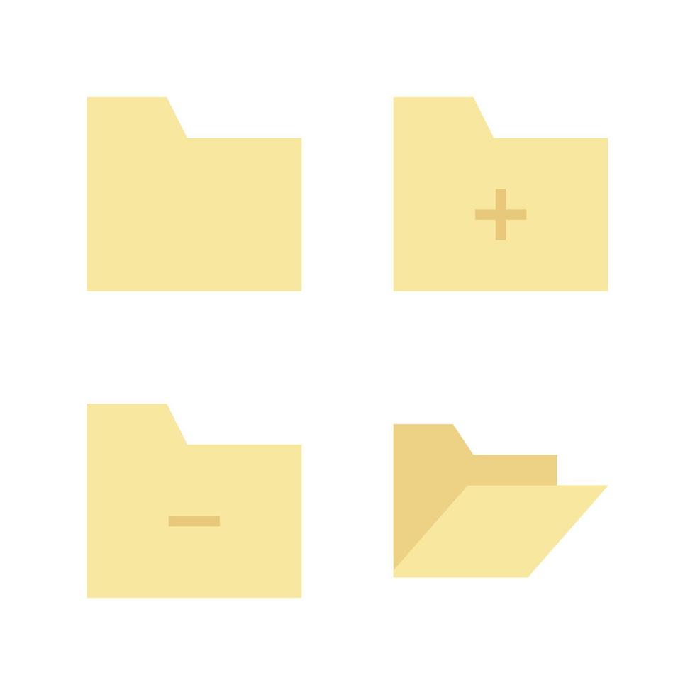 User Interface icons set. Folder, add folder, delete folder, open ...