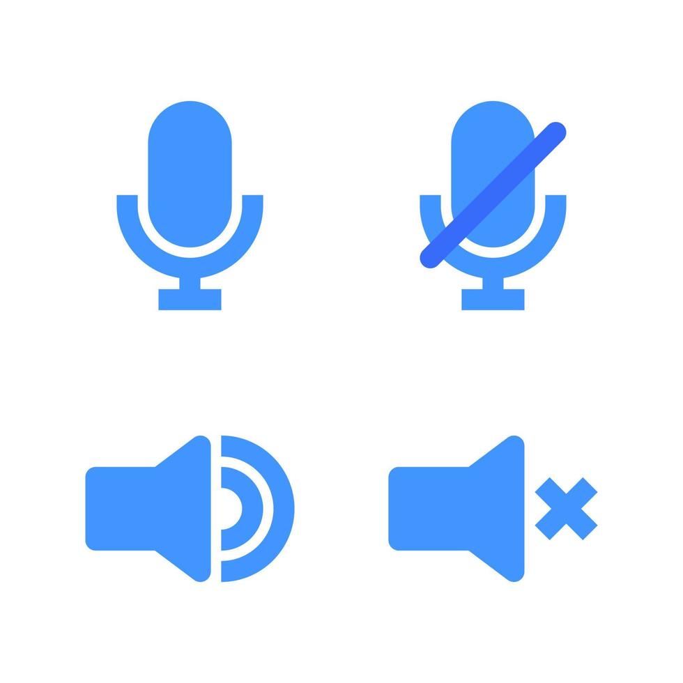 User Interface Icons Set. Microphone, mute, audio, silent. Perfect for ...