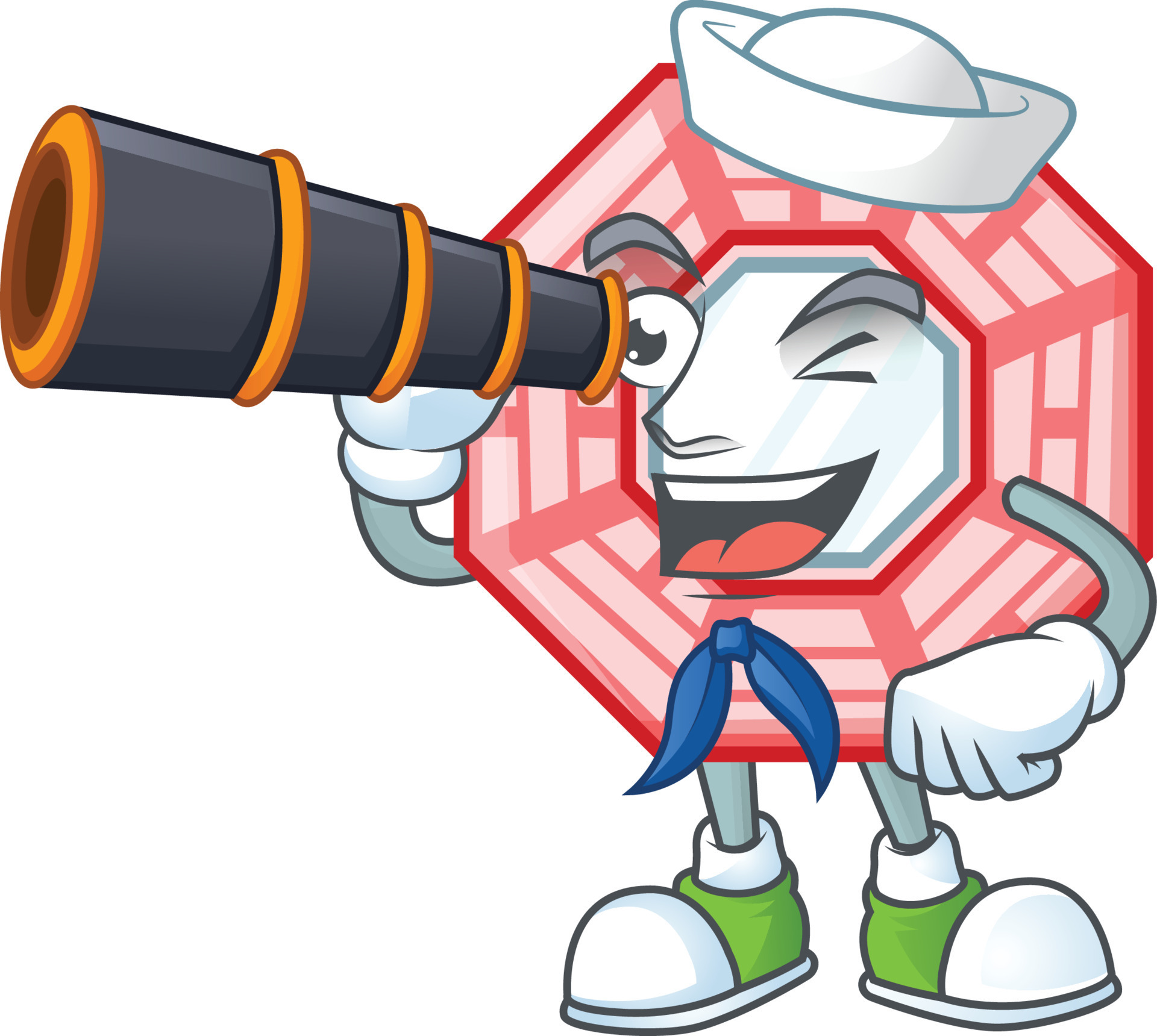 Chinese Square Feng Sui Cartoon Character Style 20231936 Vector Art At Vecteezy