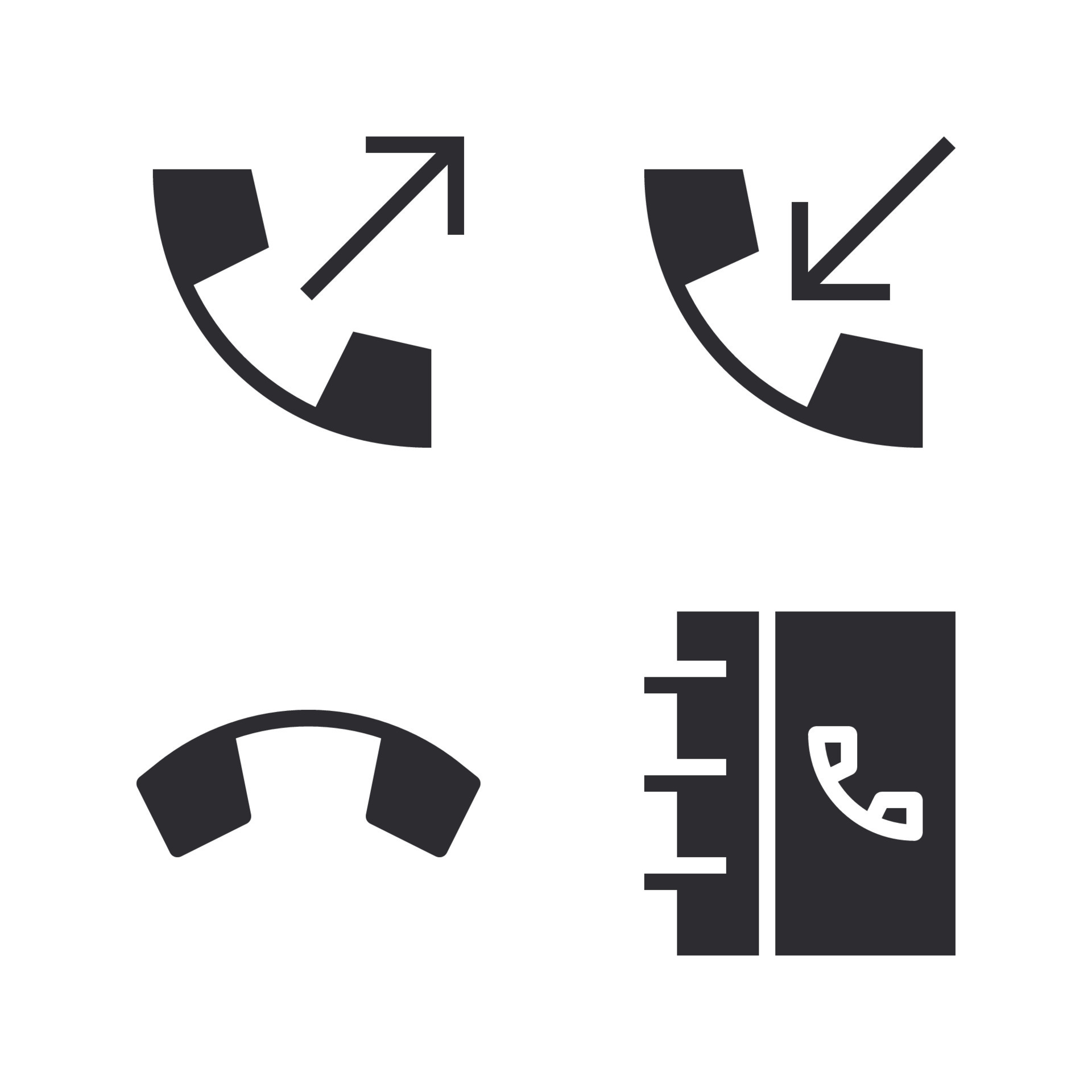 User Interface Icons Set Outgoing Incoming Telephone Contact Book Perfect For Website