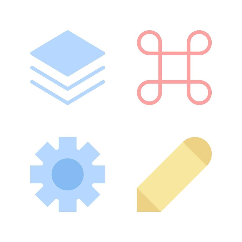 User Interface icons set. Layers, command, setting, pencil. Perfect for ...