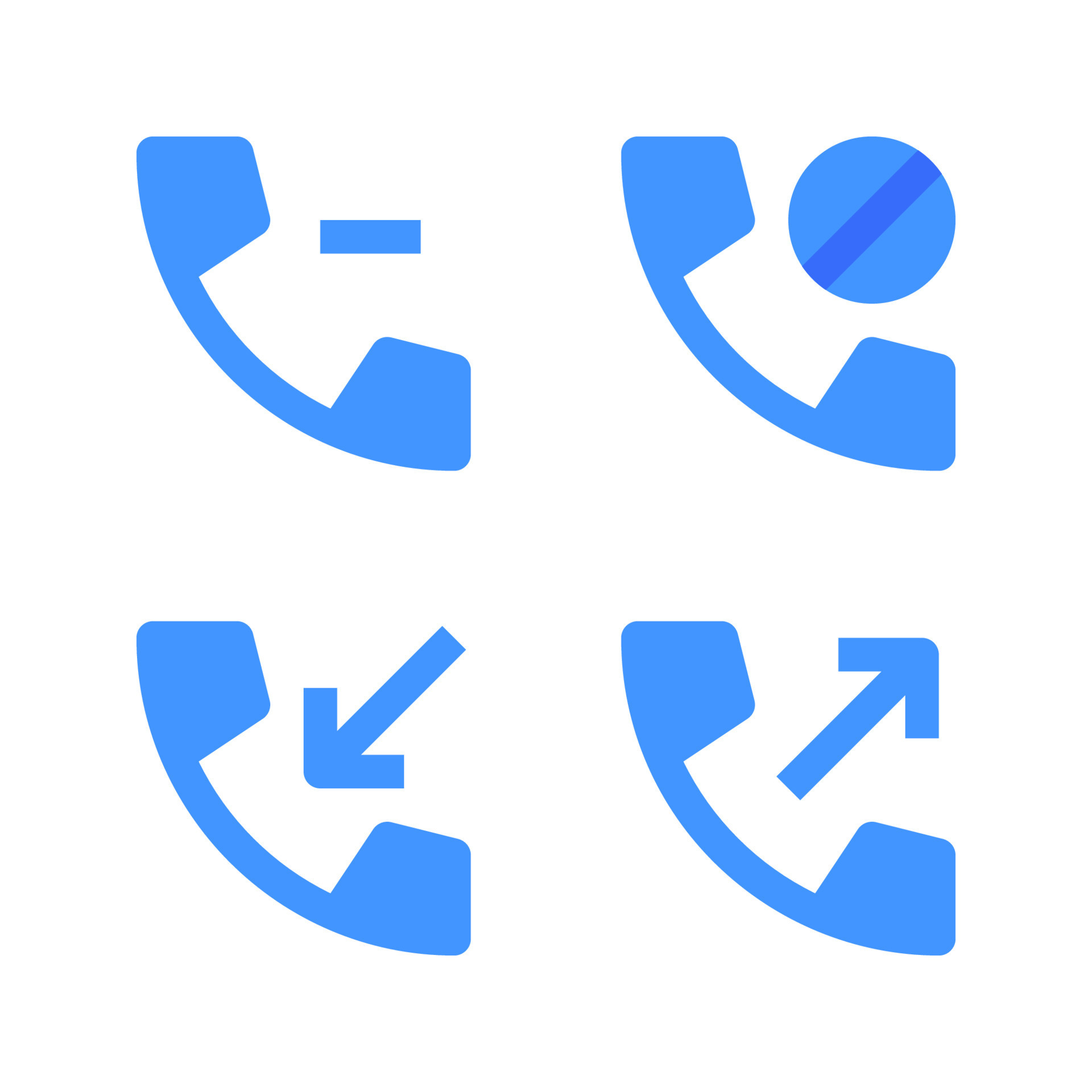 User Interface Icons Set Delete Phone Blocked Outgoing Incoming Perfect For Website Mobile