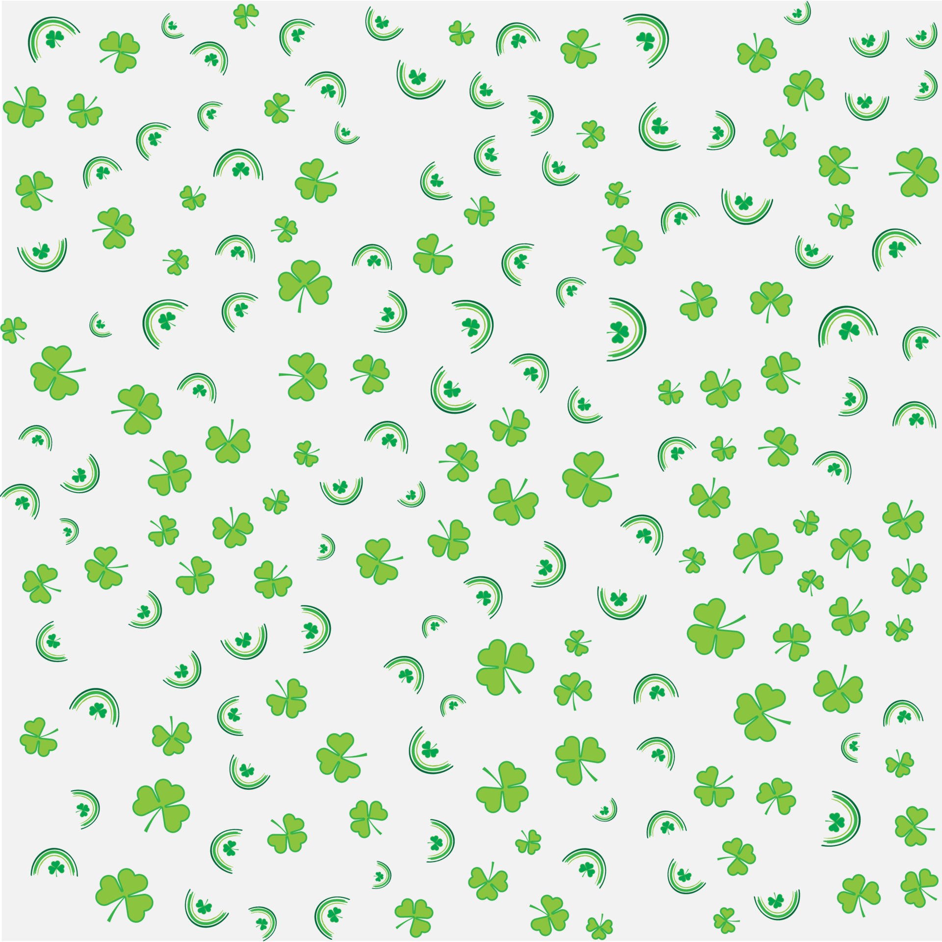St Patricks Day Seamless Pattern Clover On White Background With