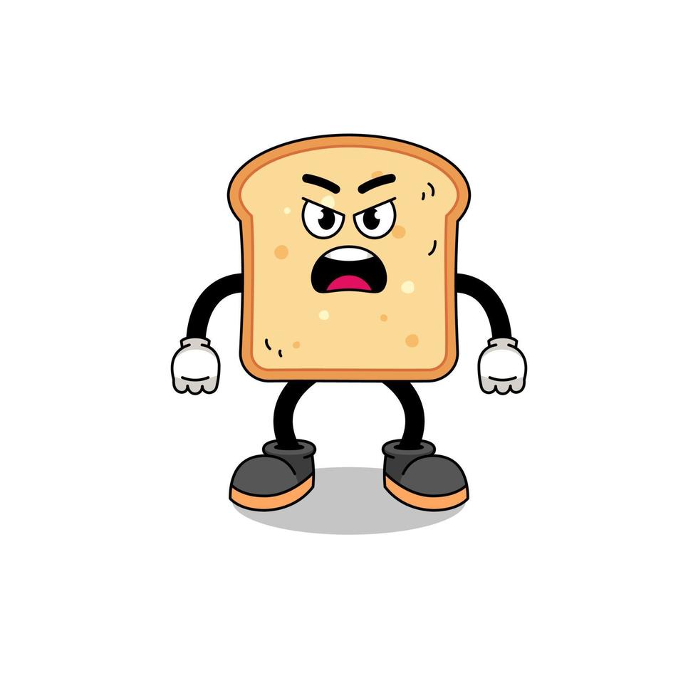 Bread Cartoon Illustration With Angry Expression 20235725 Vector Art At