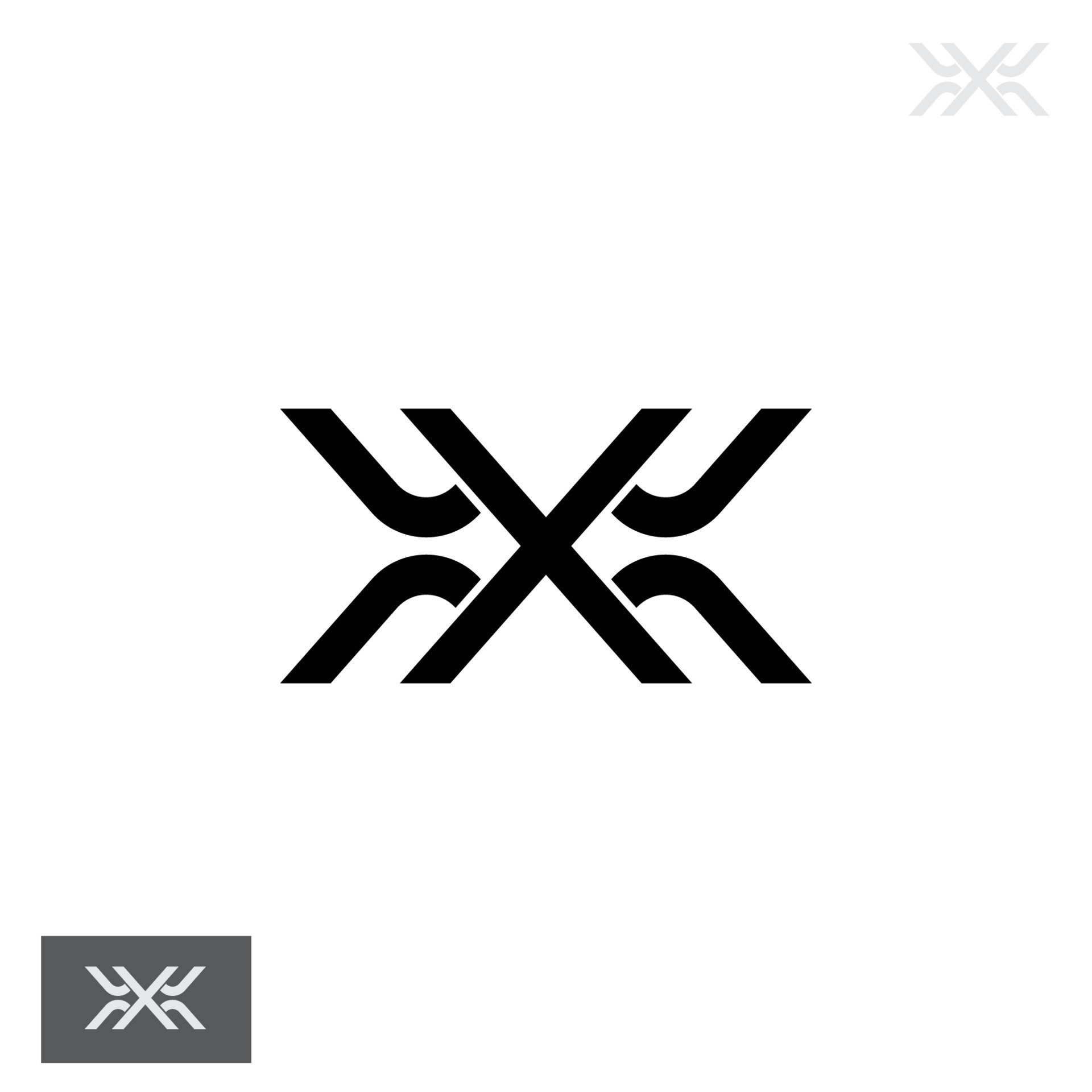 X Letter Design Negative Space Style Logo Design Concept Abstract Sign Built From Upright