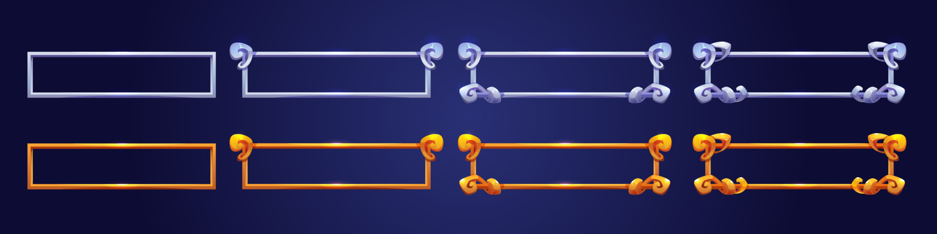 Empty Rectangle Game Frames In Medieval Style 20236989 Vector Art At Vecteezy