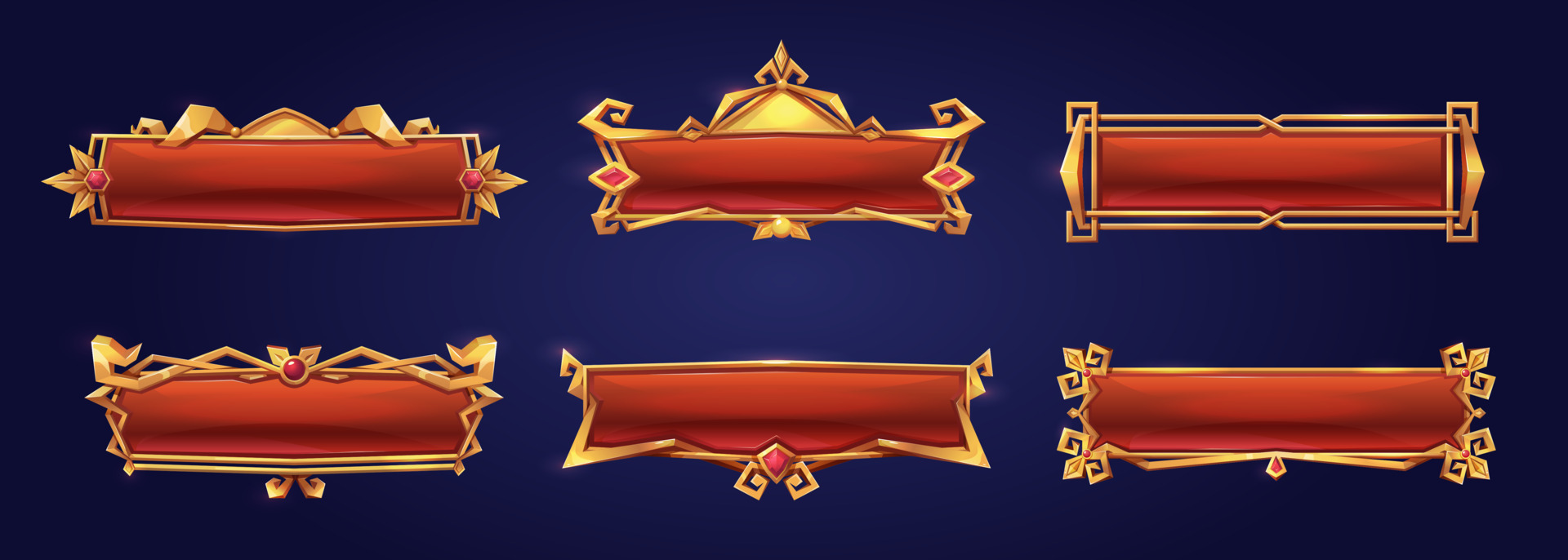 Medieval Red Buttons Ui Game Menu Elements 20237303 Vector Art At Vecteezy