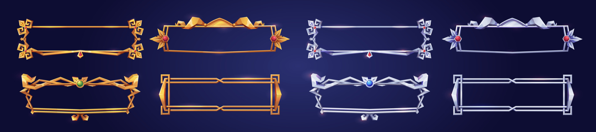 Empty Rectangle Game Frames In Medieval Style 20237371 Vector Art At Vecteezy