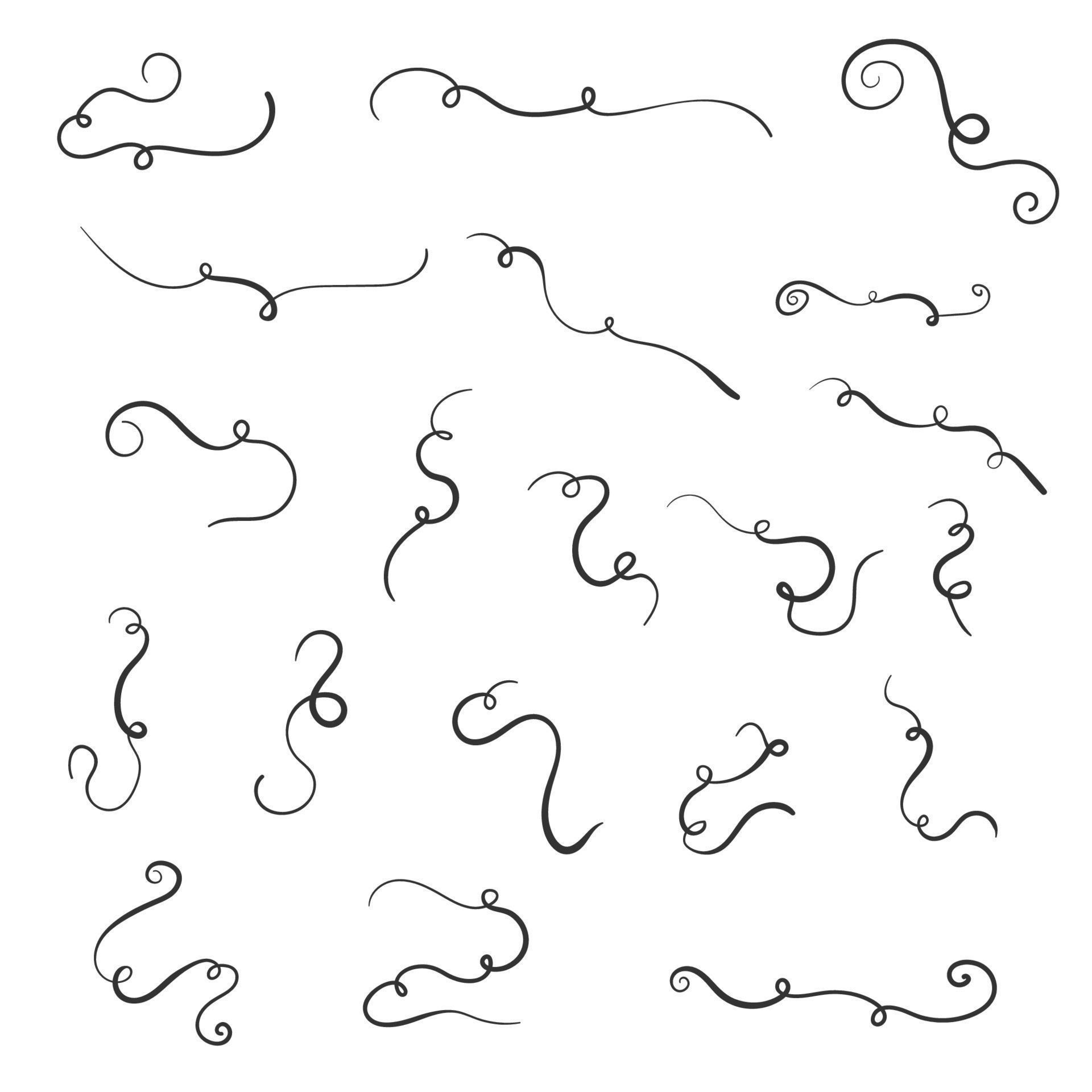 set of basic fancy twirl vector element design collection 20239922 ...